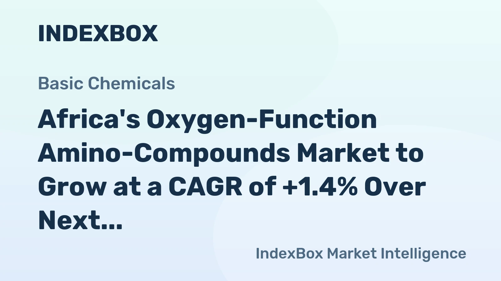Africa's Oxygen-Function Amino-Compounds Market to Grow at a CAGR of +1.4% Over Next Decade, Reaching $1.1B by 2035