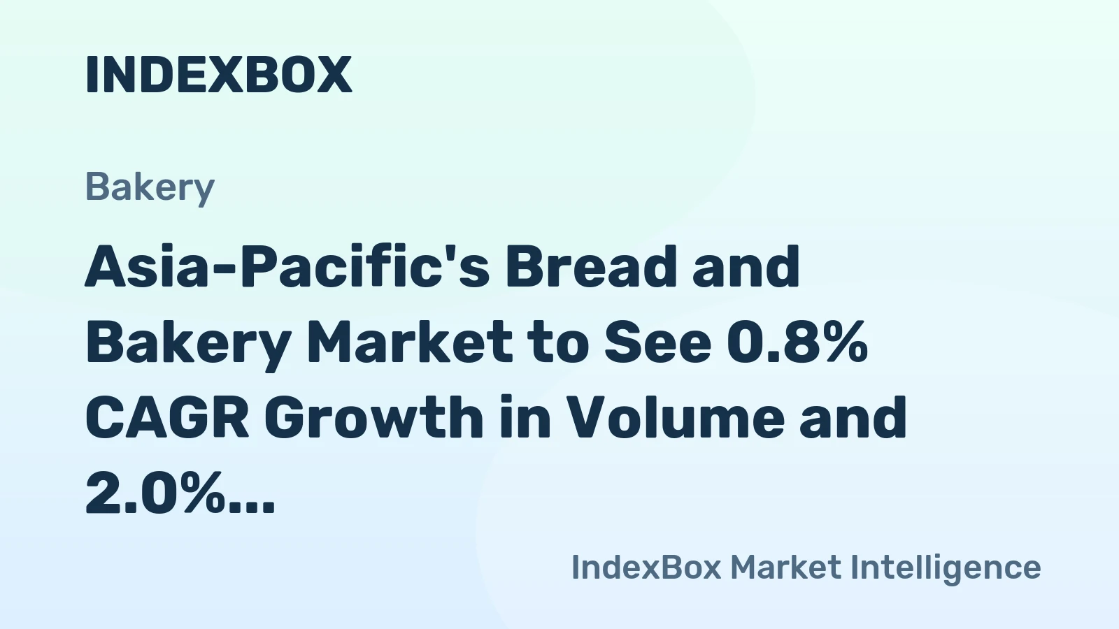 Asia-Pacific's Bread and Bakery Market to See 0.8% CAGR Growth in Volume and 2.0% CAGR Growth in Value Through 2035