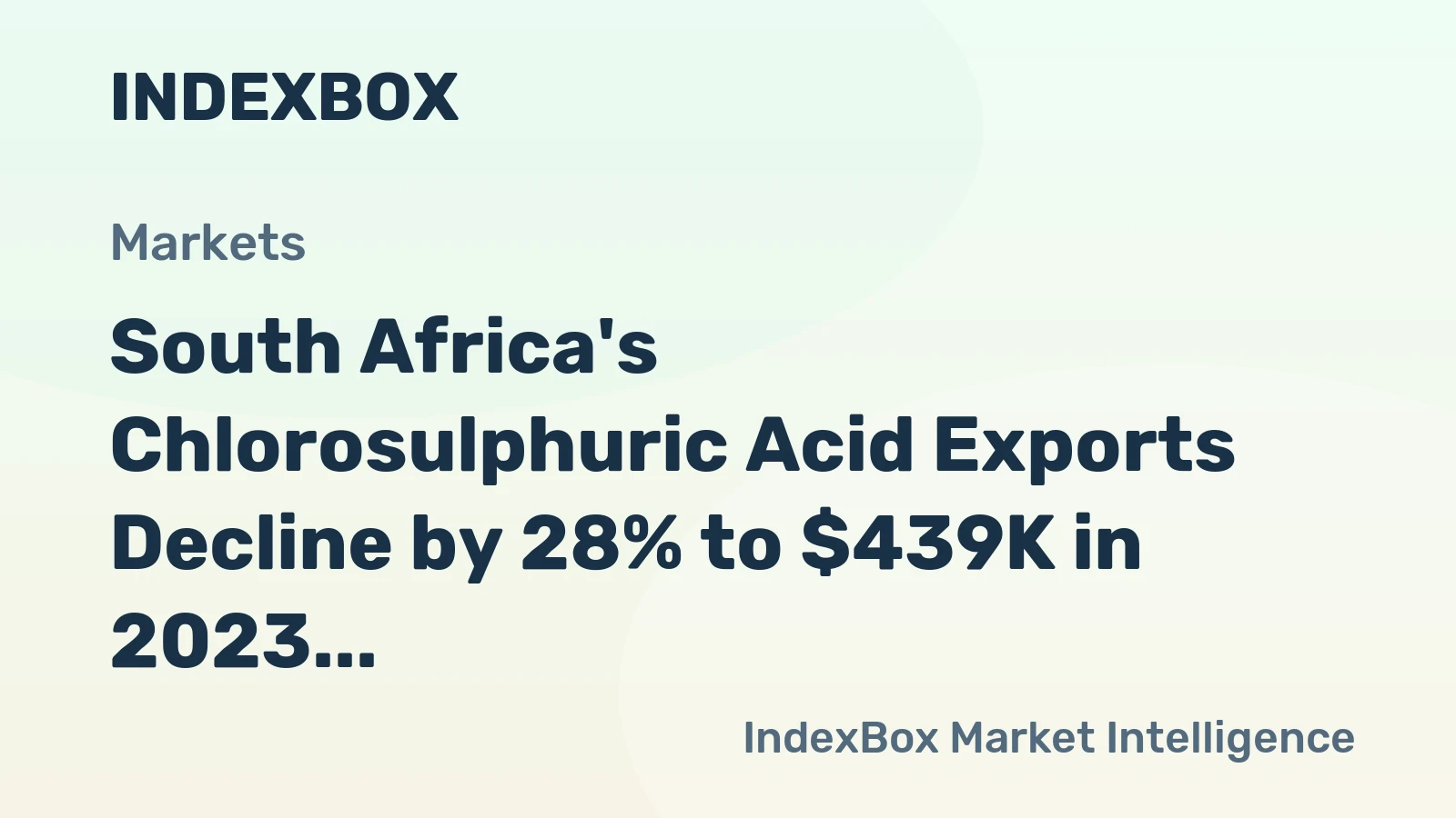 South Africa's Chlorosulphuric Acid Exports Decline by 28% to $439K in 2023