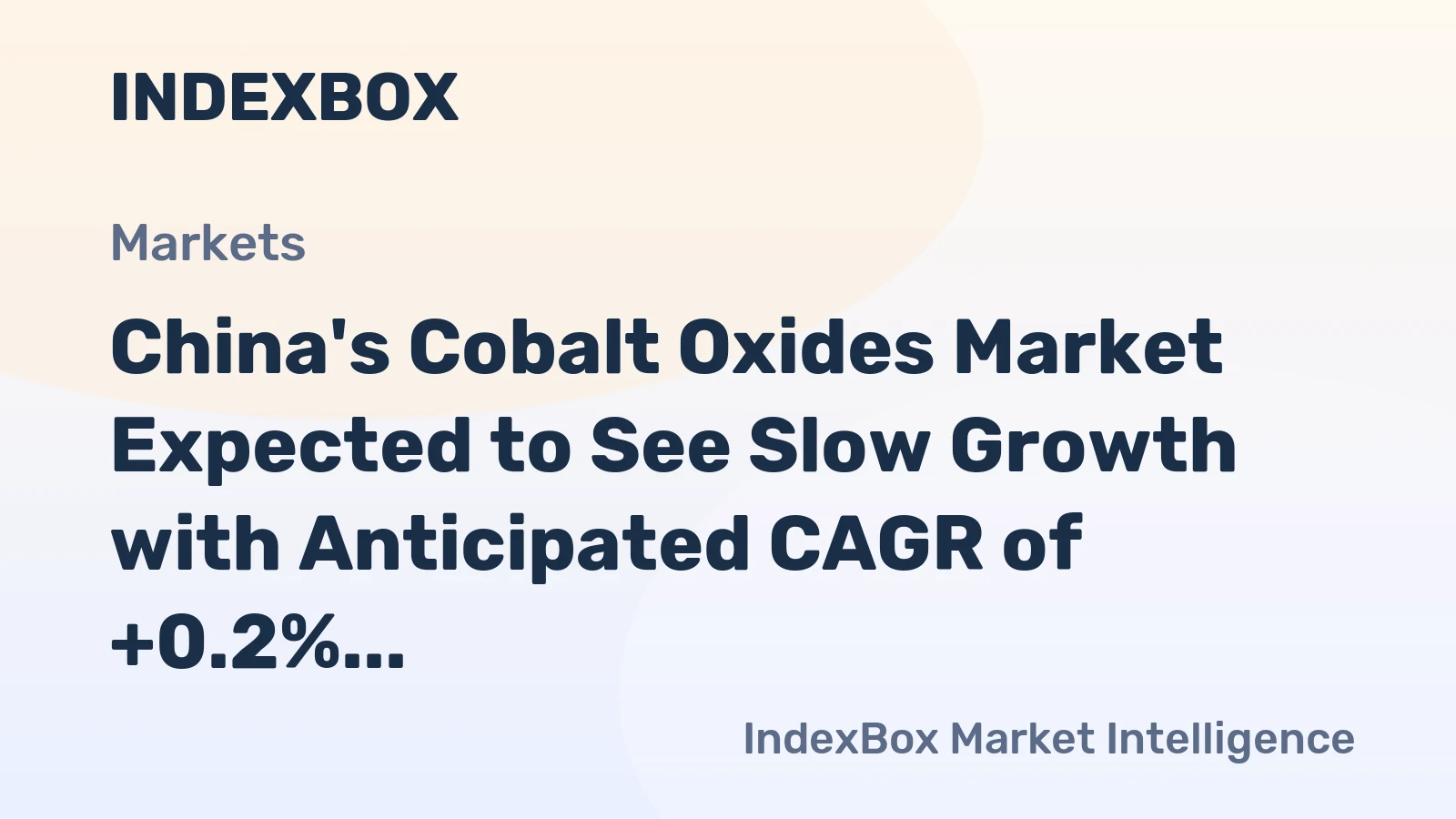 China's Cobalt Oxides Market Expected to See Slow Growth with Anticipated CAGR of +0.2% by 2035