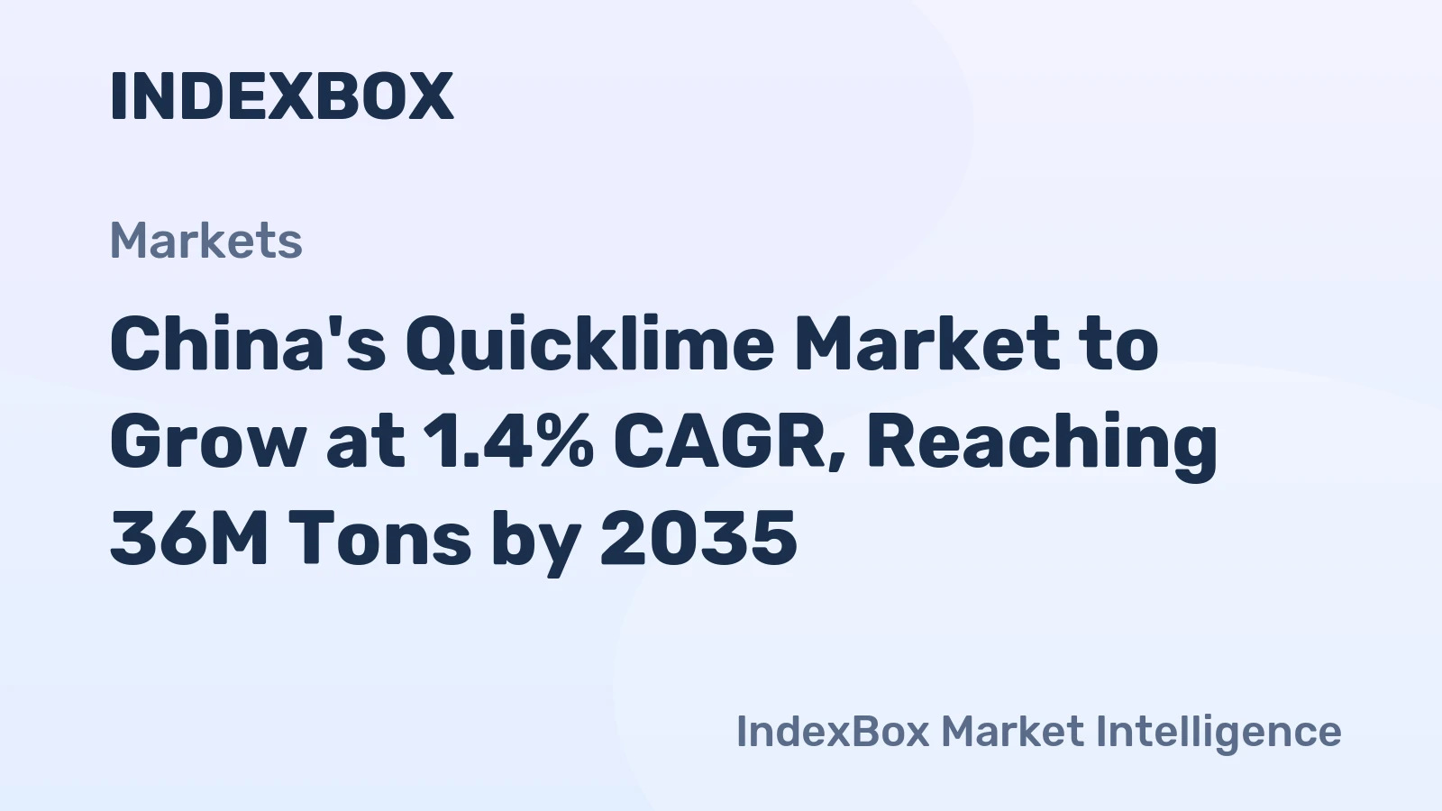 China's Quicklime Market to Grow at 1.4% CAGR, Reaching 36M Tons by 2035