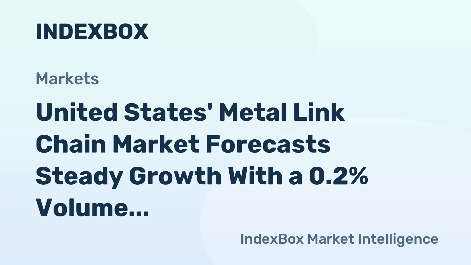 United States' Metal Link Chain Market Forecasts Steady Growth With a 0.2% Volume CAGR