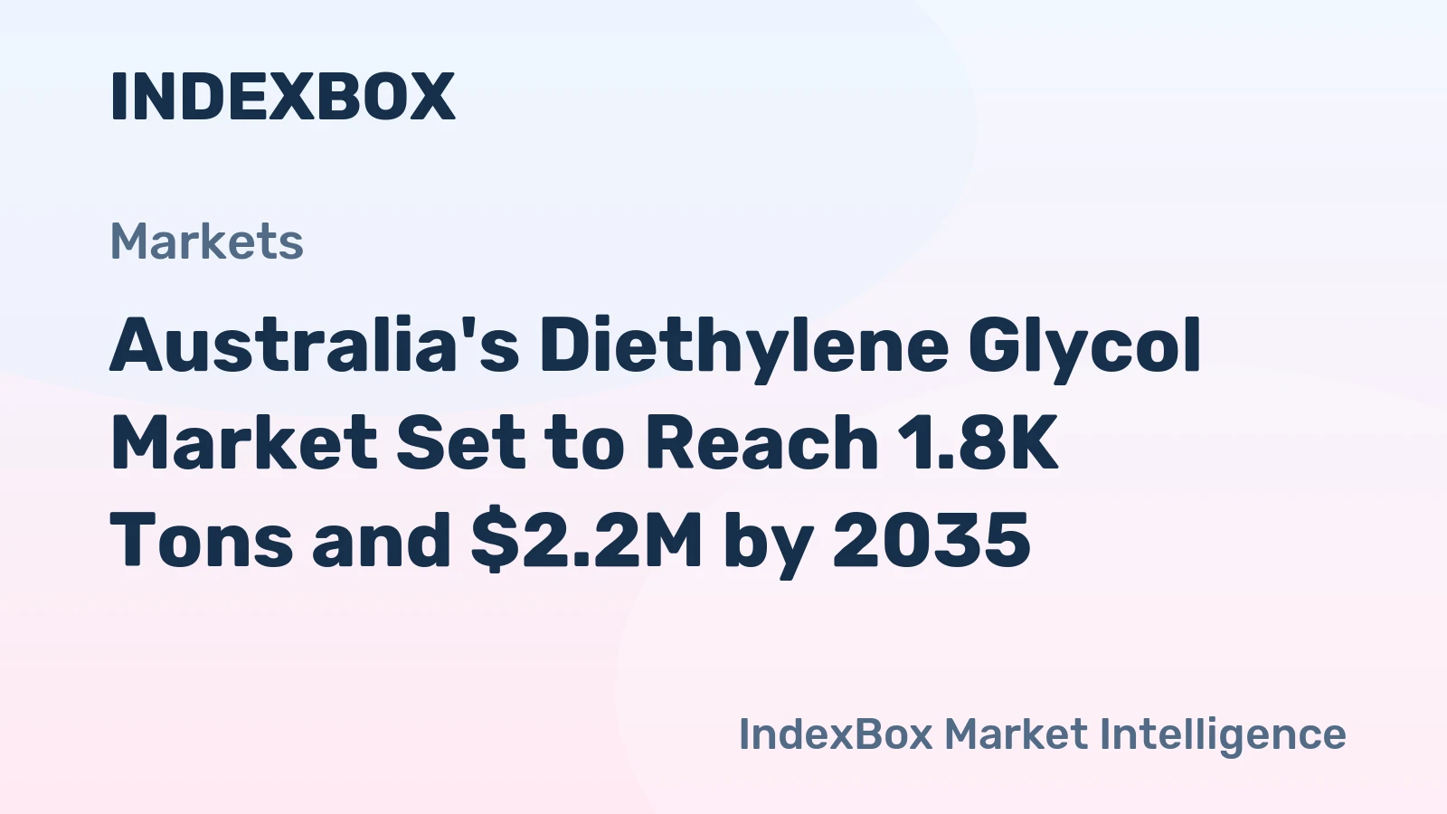 Australia's Diethylene Glycol Market Set to Reach 1.8K Tons and $2.2M by 2035