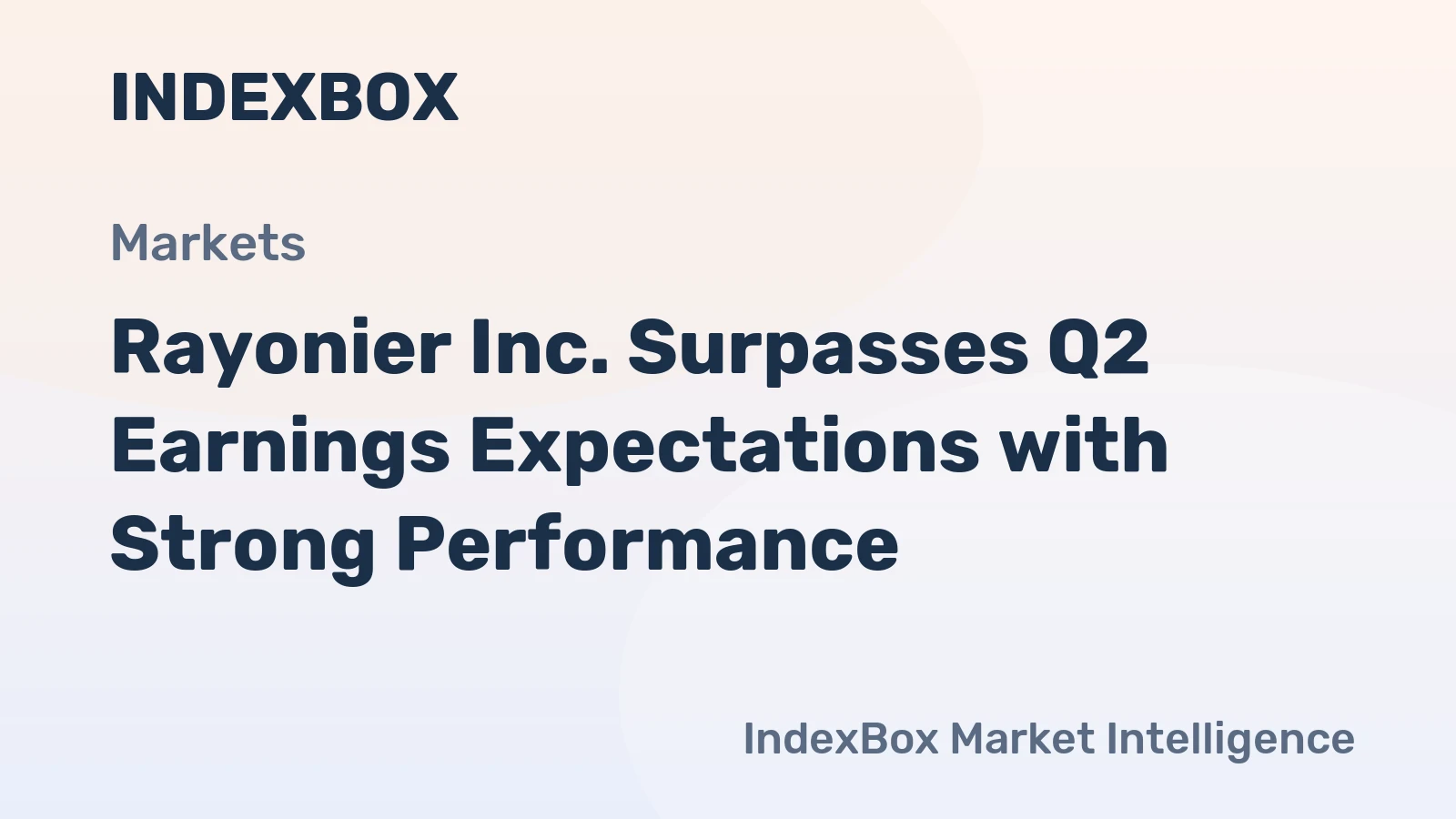 Rayonier Inc. Surpasses Q2 Earnings Expectations with Strong Performance