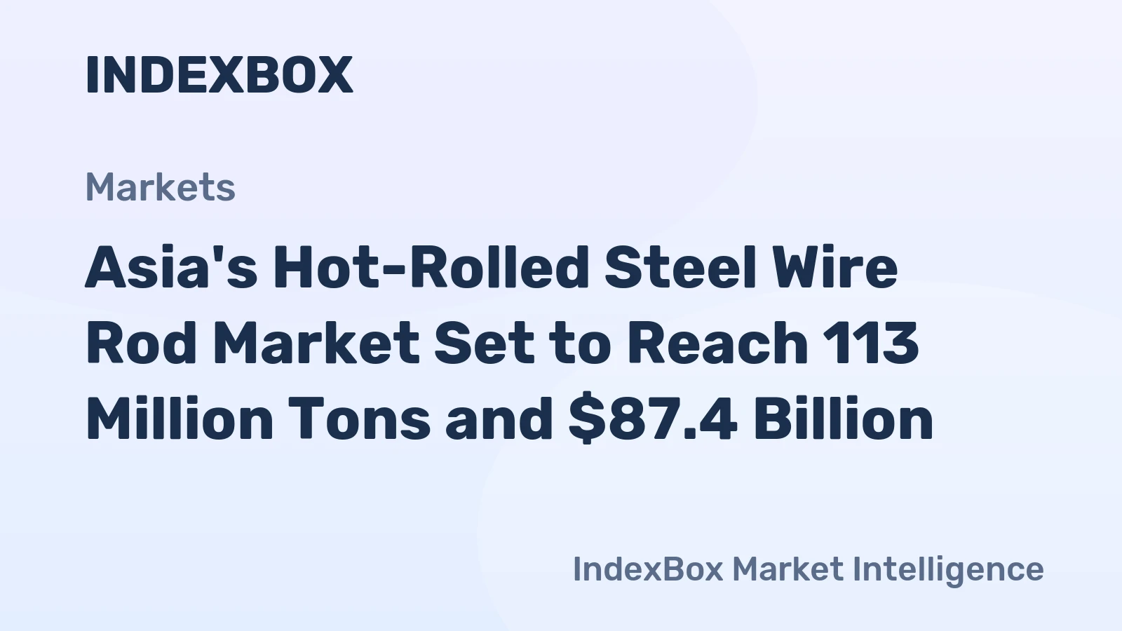 Asia's Hot-Rolled Steel Wire Rod Market Set to Reach 113 Million Tons and $87.4 Billion