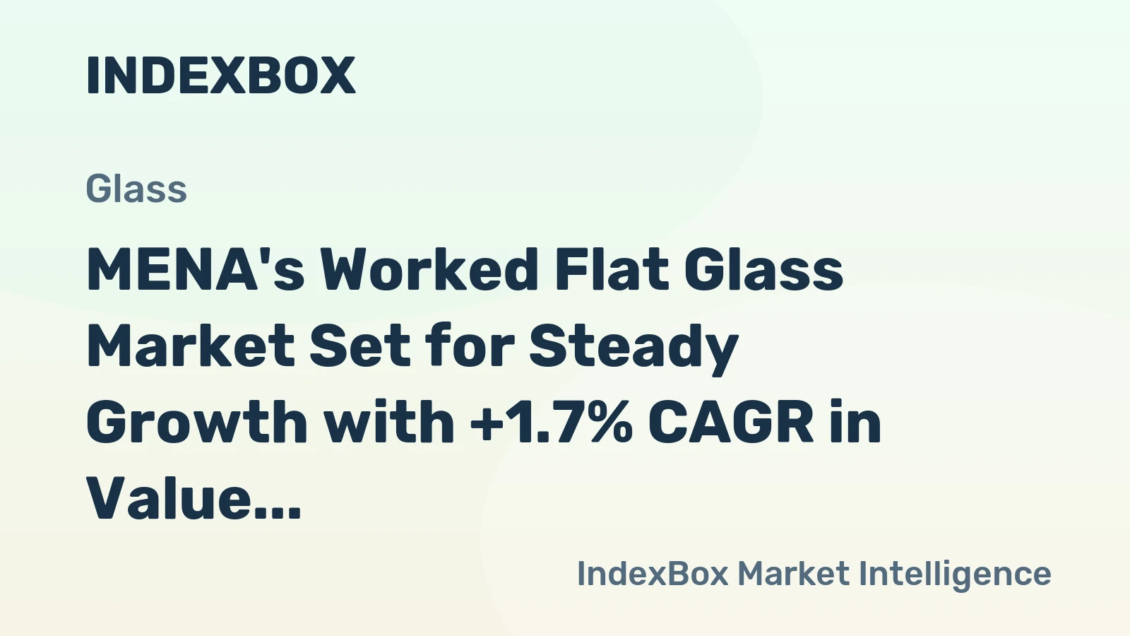 MENA's Worked Flat Glass Market Set for Steady Growth with +1.7% CAGR in Value Through 2035