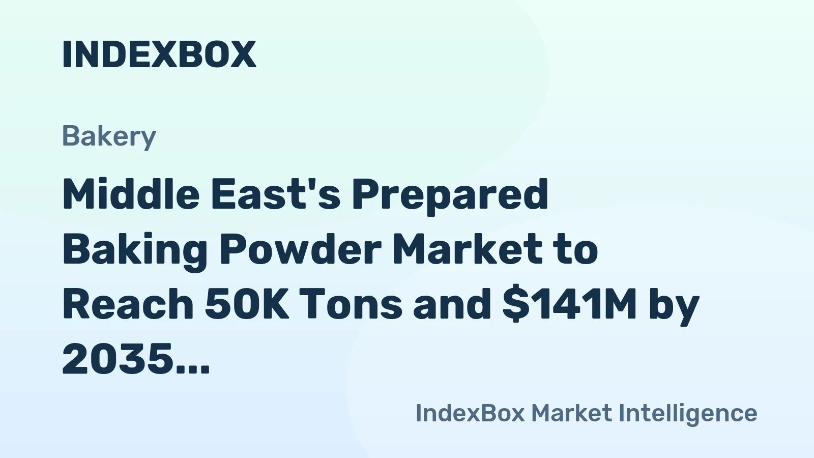 Middle East's Prepared Baking Powder Market to Reach 50K Tons and $141M by 2035