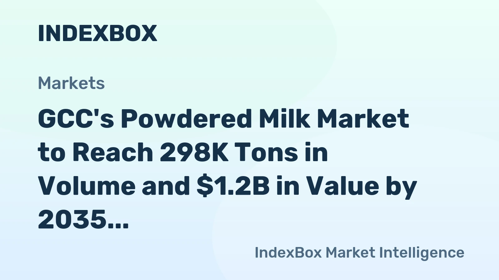 GCC's Powdered Milk Market to Reach 298K Tons in Volume and $1.2B in Value by 2035