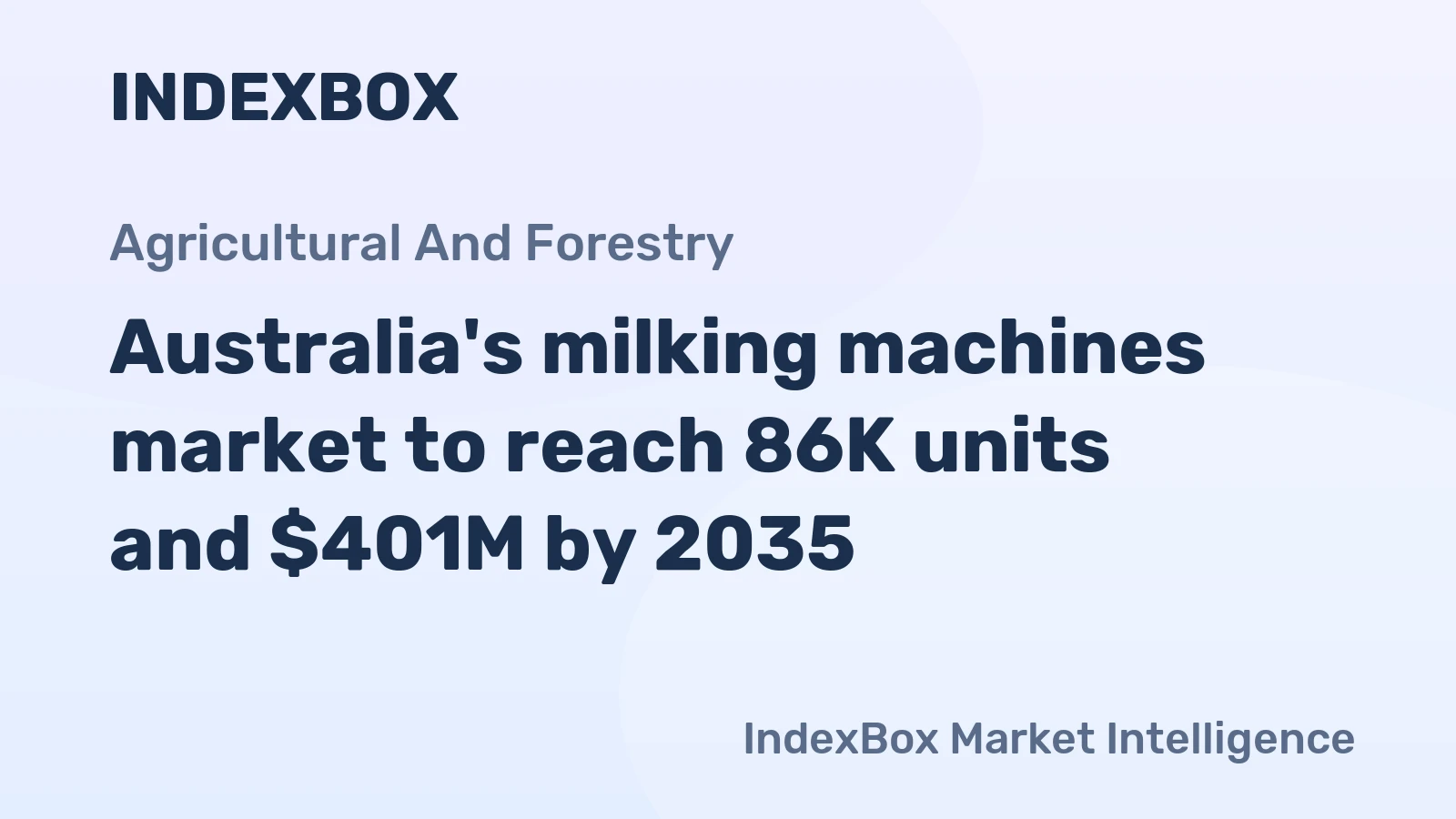 Australia's milking machines market to reach 86K units and $401M by 2035