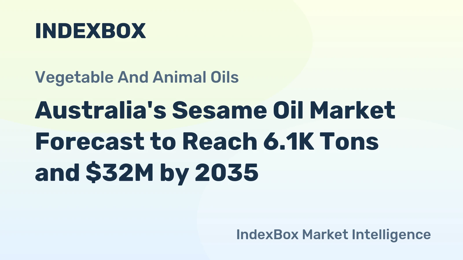 Australia's Sesame Oil Market Forecast to Reach 6.1K Tons and $32M by 2035