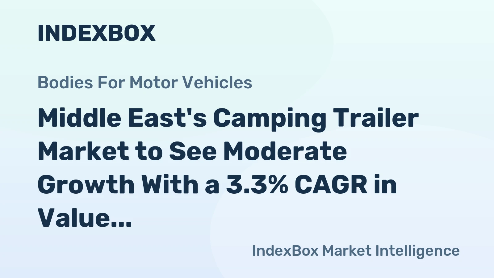 Middle East's Camping Trailer Market to See Moderate Growth With a 3.3% CAGR in Value Through 2035