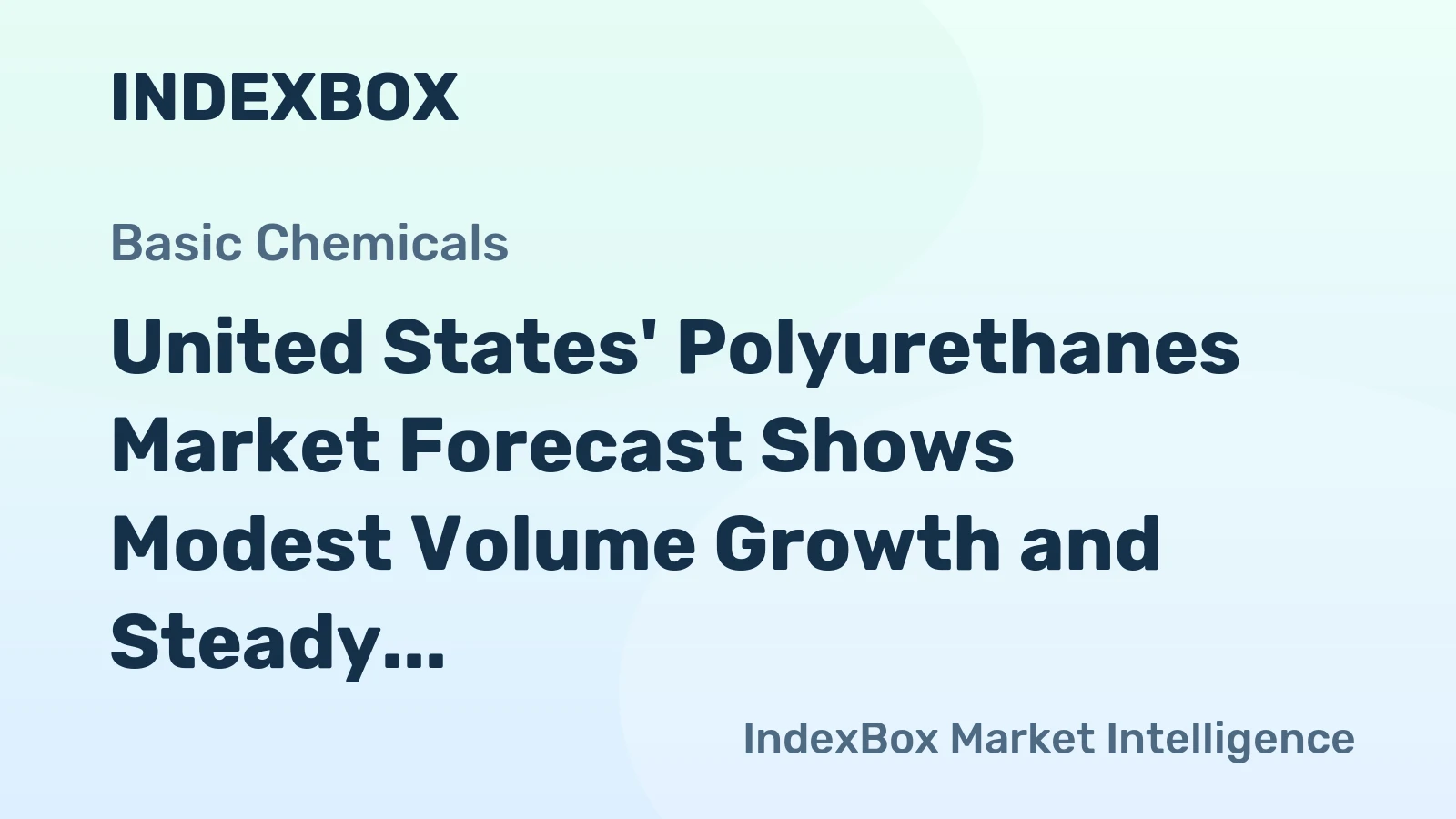 United States' Polyurethanes Market Forecast Shows Modest Volume Growth and Steady Value Expansion