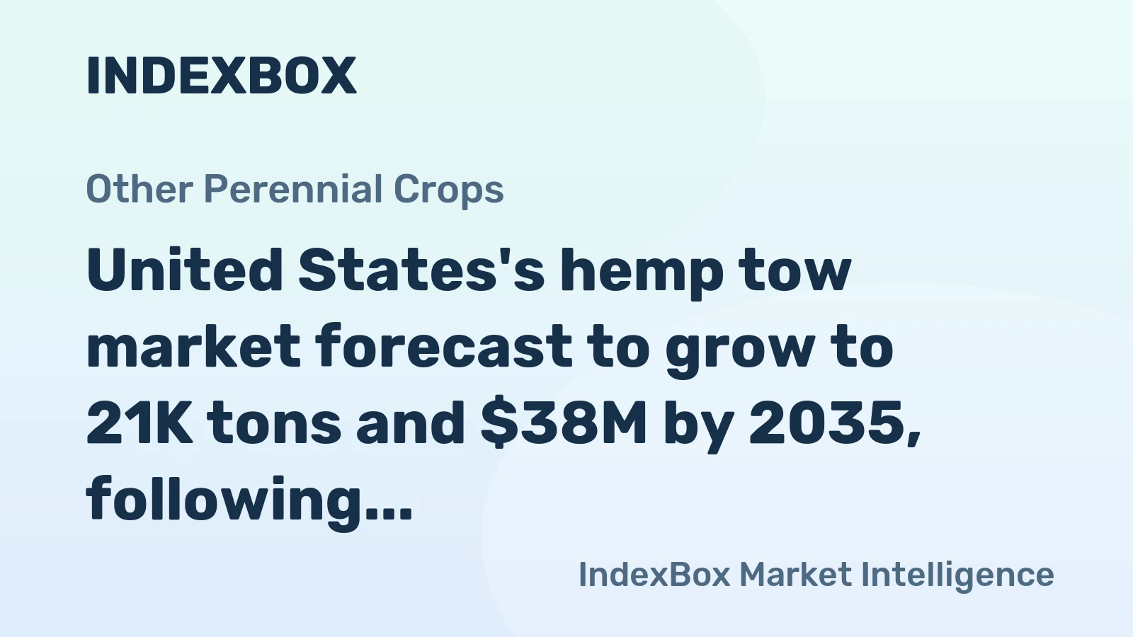 United States's hemp tow market forecast to grow to 21K tons and $38M by 2035, following a recent contraction in volume and value.