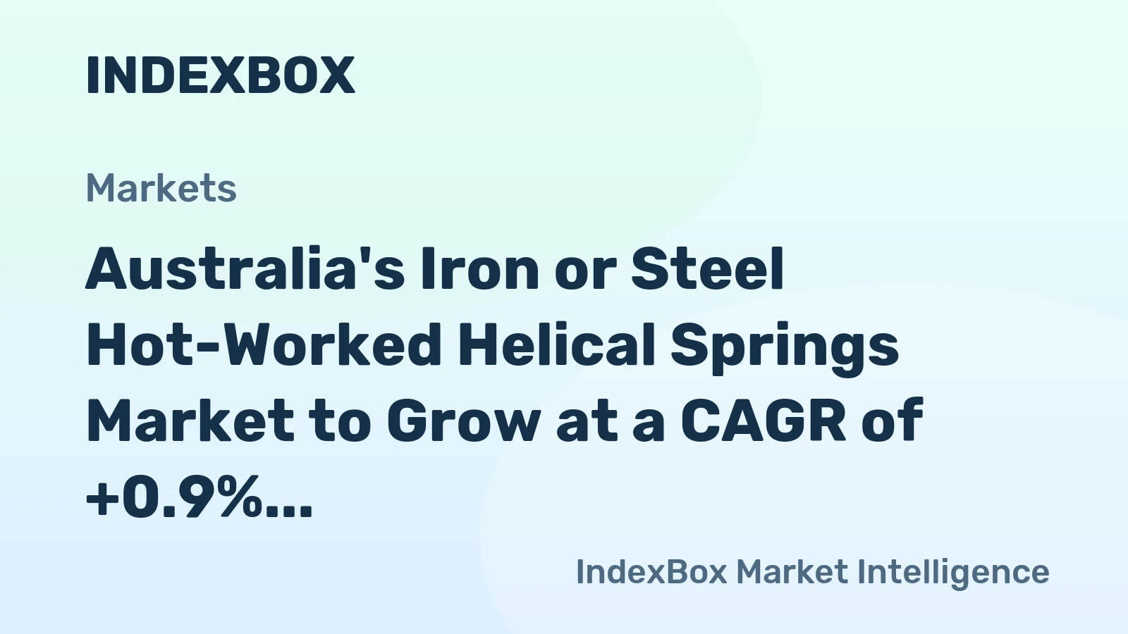 Australia's Iron or Steel Hot-Worked Helical Springs Market to Grow at a CAGR of +0.9% from 2024-2035, Reaching $514M