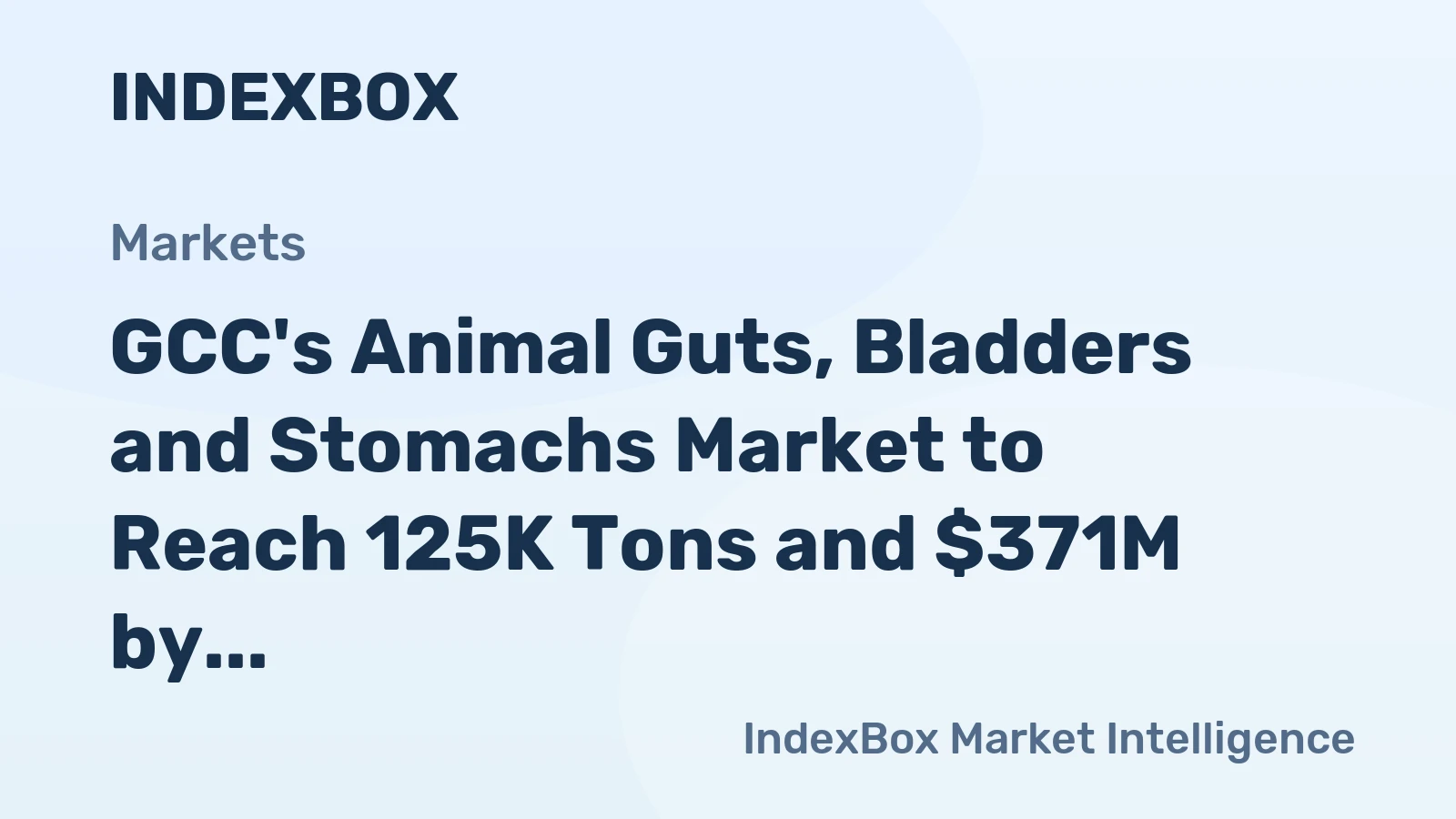 GCC's Animal Guts, Bladders and Stomachs Market to Reach 125K Tons and $371M by 2035