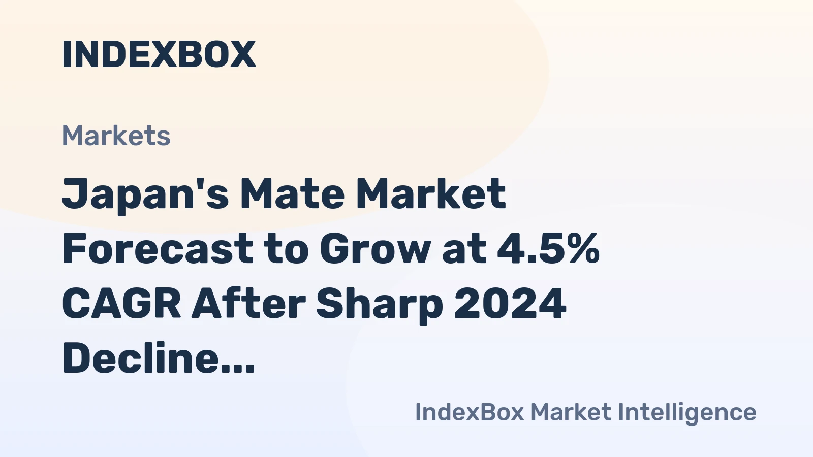 Japan's Mate Market Forecast to Grow at 4.5% CAGR After Sharp 2024 Decline