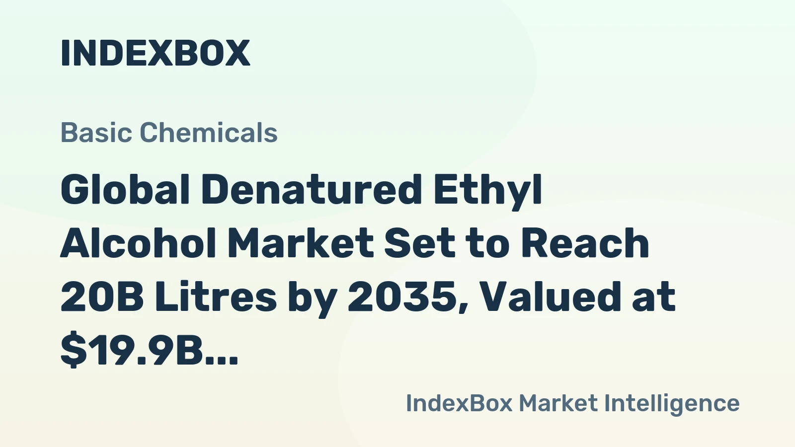 Global Denatured Ethyl Alcohol Market Set to Reach 20B Litres by 2035, Valued at $19.9B