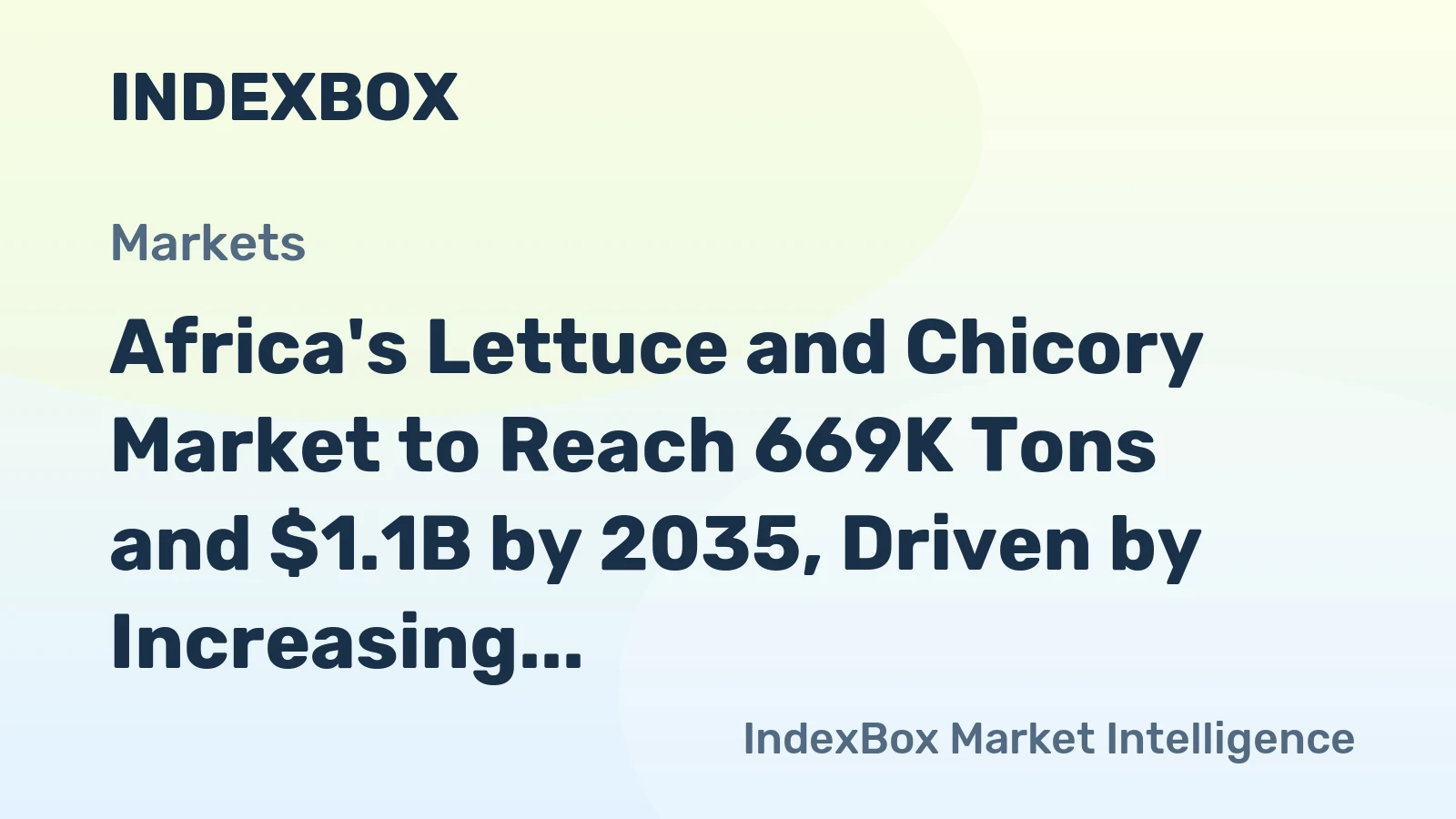 Africa's Lettuce and Chicory Market to Reach 669K Tons and $1.1B by 2035, Driven by Increasing Demand