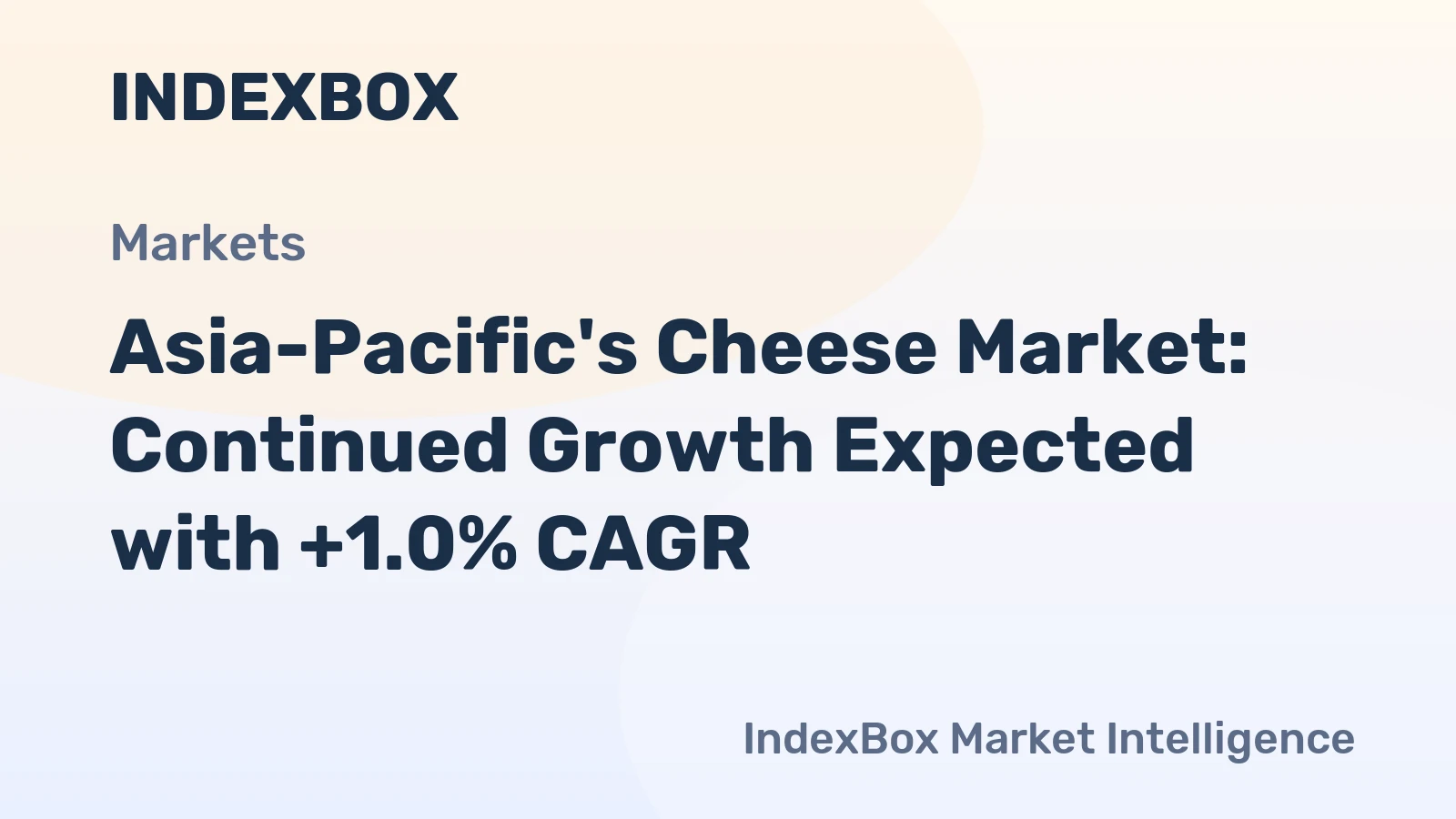 Asia-Pacific's Cheese Market: Continued Growth Expected with +1.0% CAGR