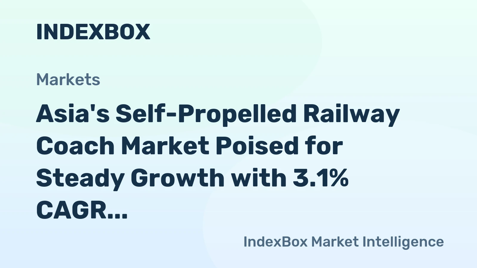 Asia's Self-Propelled Railway Coach Market Poised for Steady Growth with 3.1% CAGR