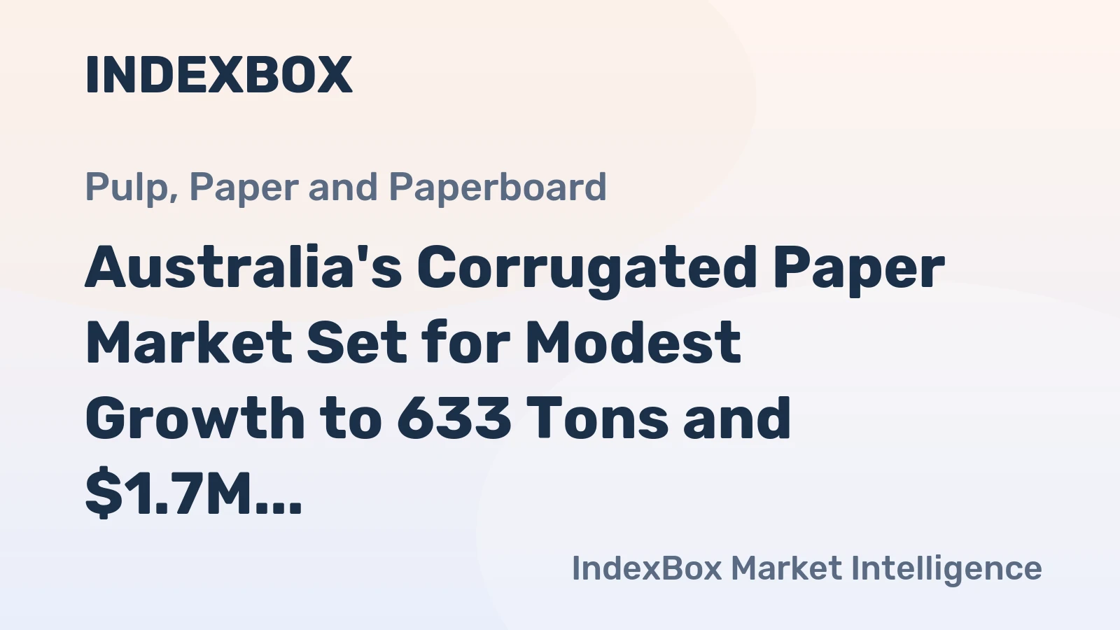 Australia's Corrugated Paper Market Set for Modest Growth to 633 Tons and $1.7M