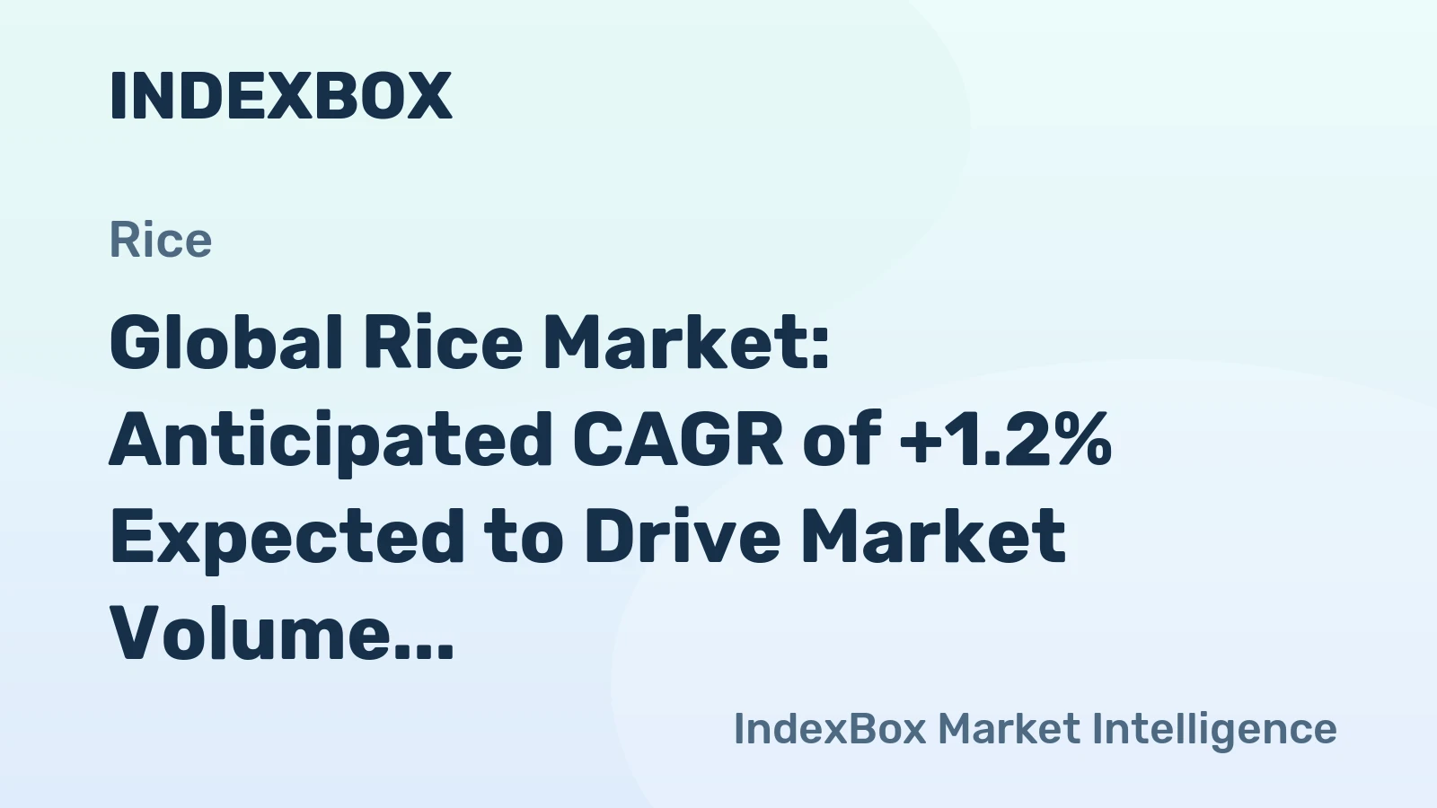 Global Rice Market: Anticipated CAGR of +1.2% Expected to Drive Market Volume to 858M Tons by 2030