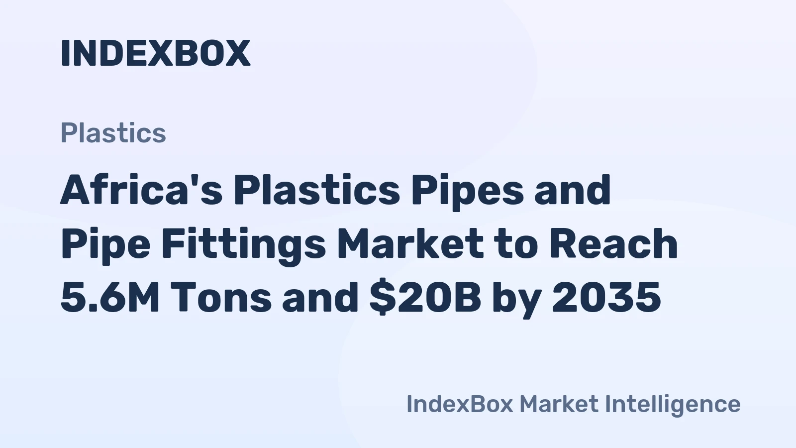 Africa's Plastics Pipes and Pipe Fittings Market to Reach 5.6M Tons and $20B by 2035