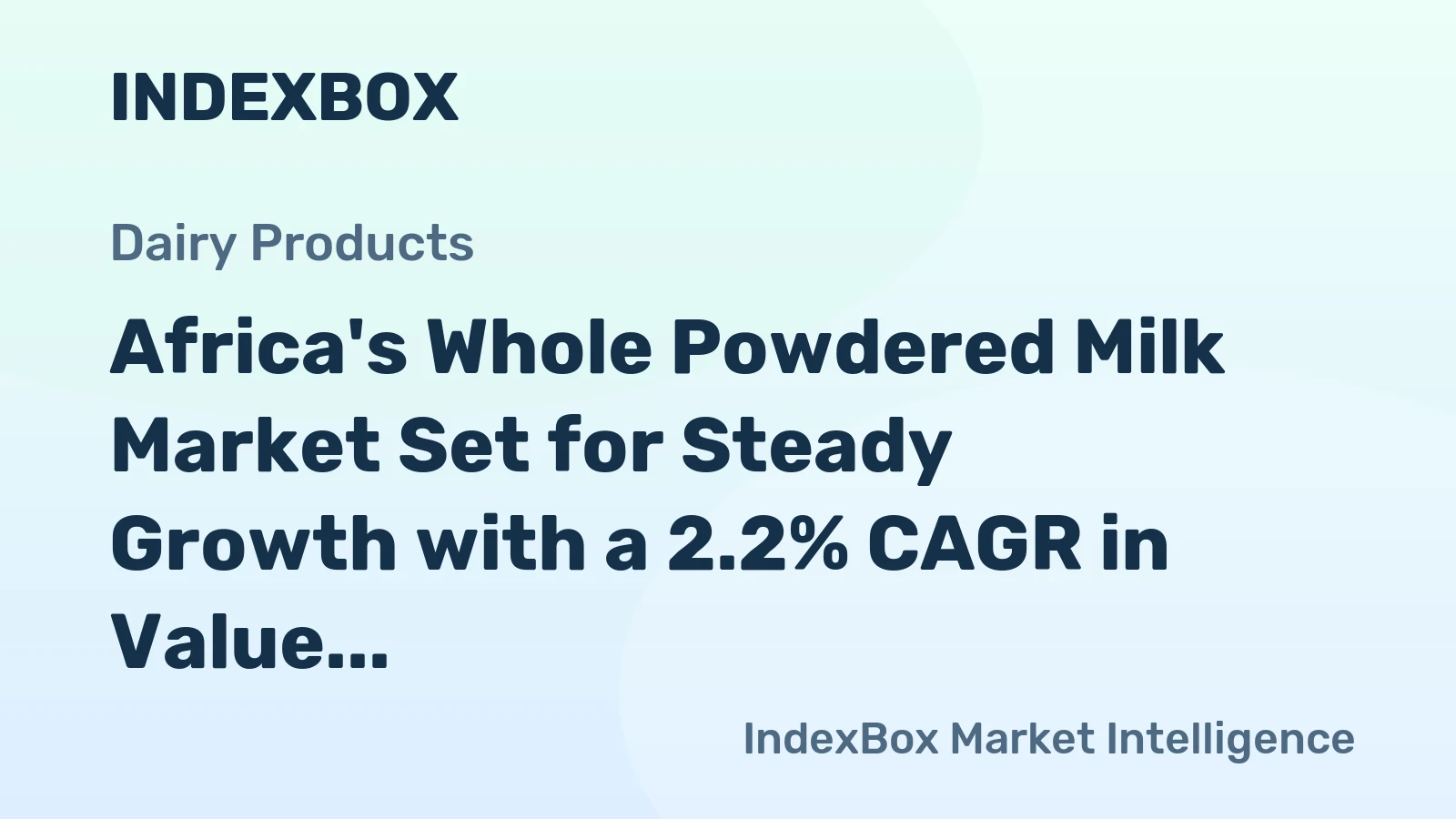 Africa's Whole Powdered Milk Market Set for Steady Growth with a 2.2% CAGR in Value Through 2035