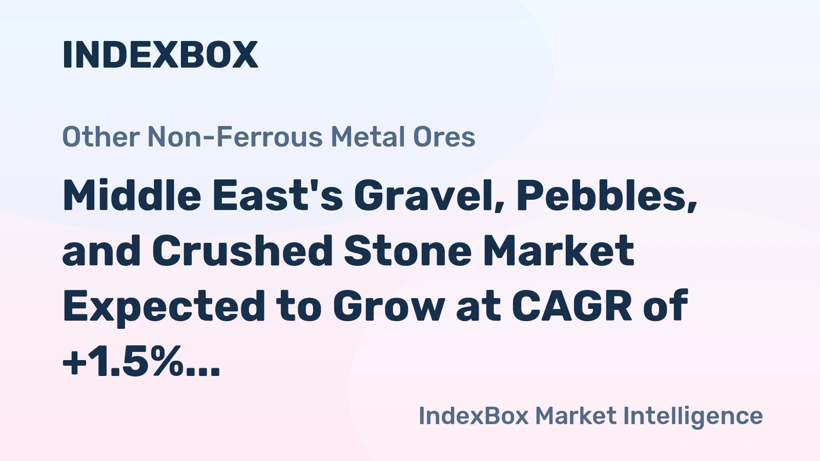 Middle East's Gravel, Pebbles, and Crushed Stone Market Expected to Grow at CAGR of +1.5% by 2035