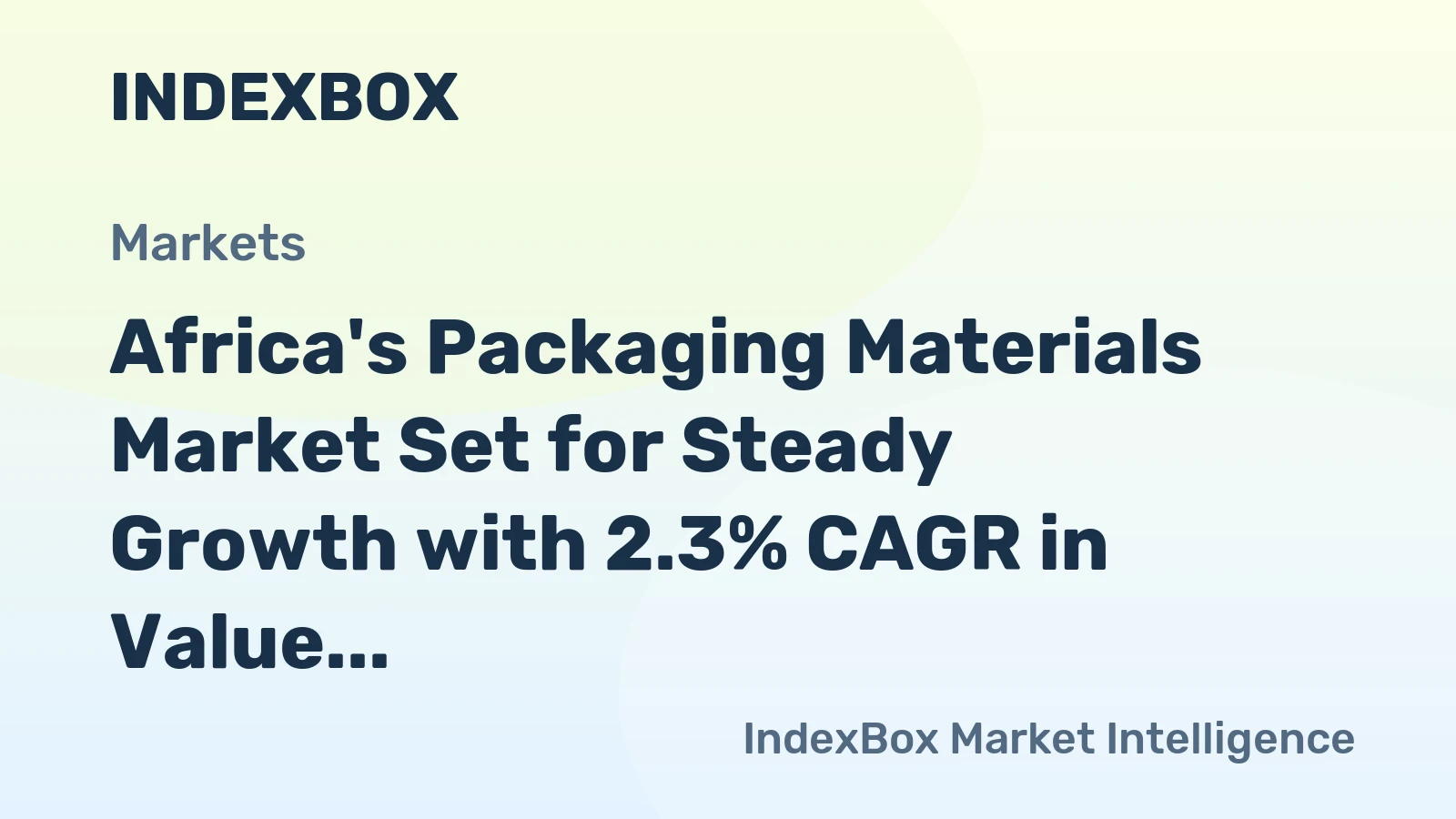Africa's Packaging Materials Market Set for Steady Growth with 2.3% CAGR in Value Through 2035