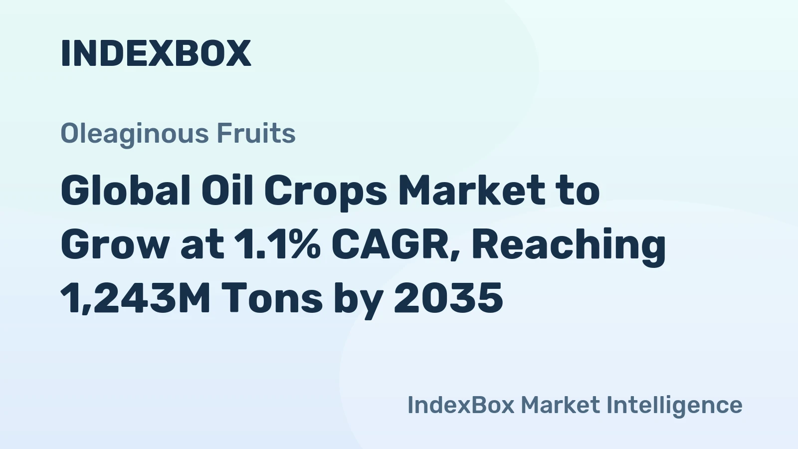 Global Oil Crops Market to Grow at 1.1% CAGR, Reaching 1,243M Tons by 2035