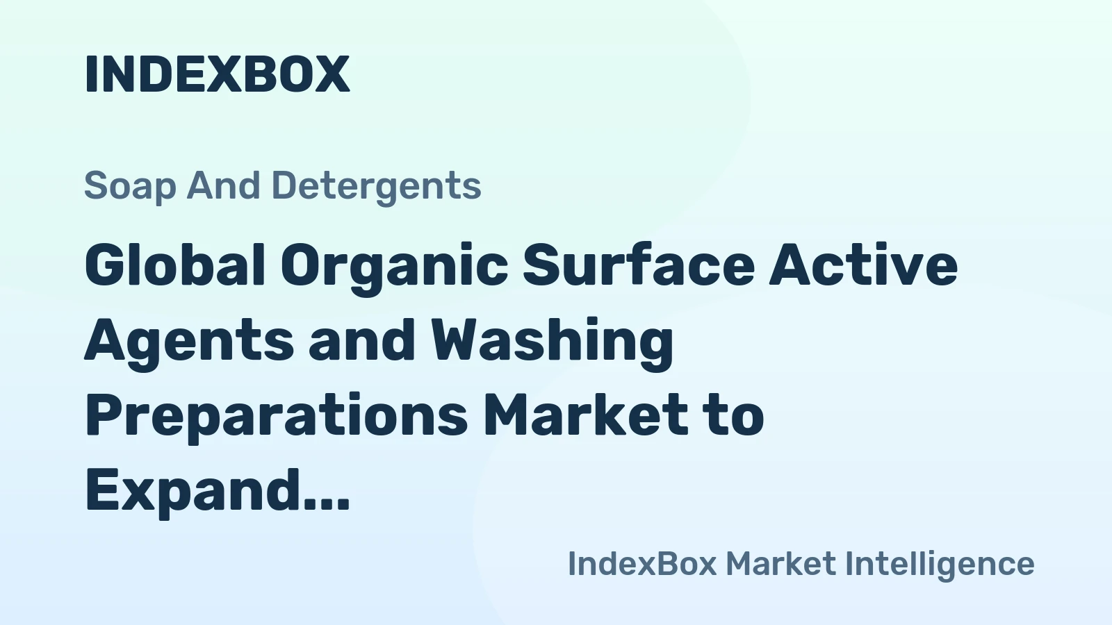 Global Organic Surface Active Agents and Washing Preparations Market to Expand at a CAGR of +1.4% from 2024 to 2035, Reaching $208B Value