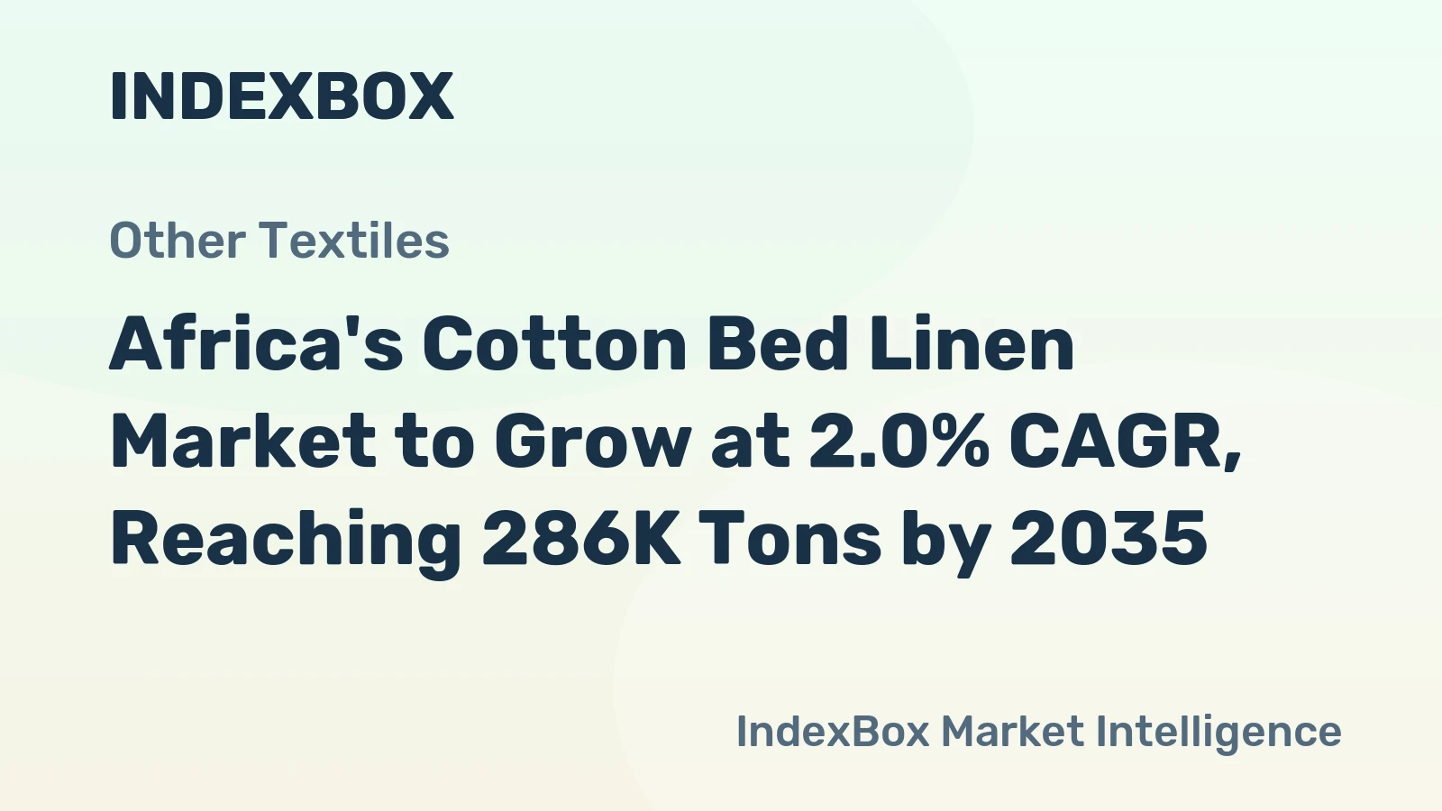 Africa's Cotton Bed Linen Market to Grow at 2.0% CAGR, Reaching 286K Tons by 2035
