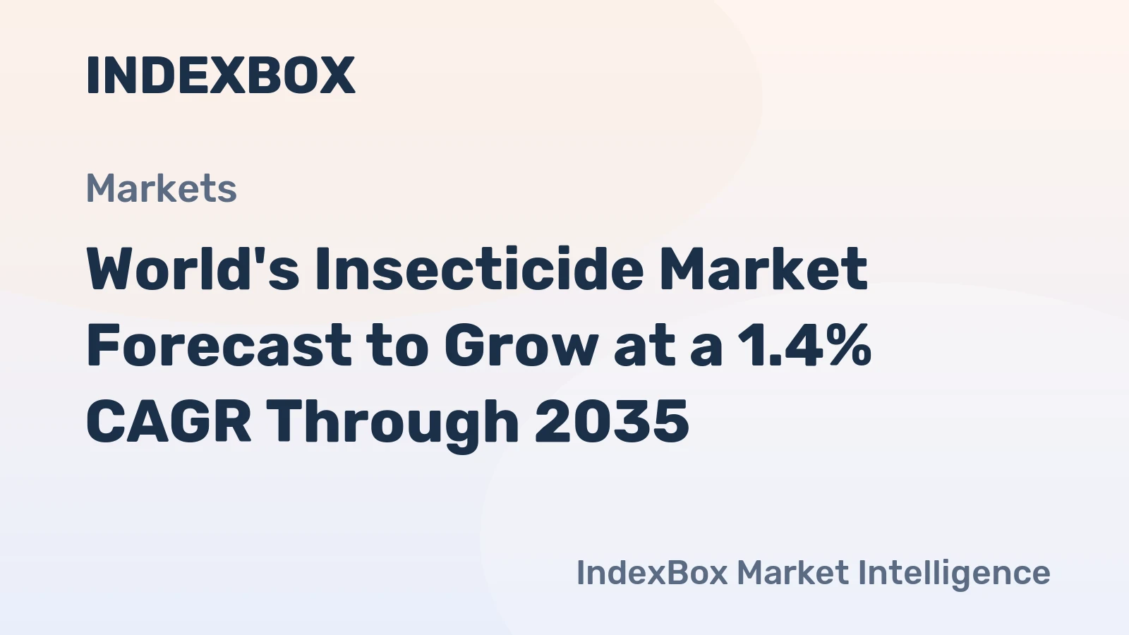 World's Insecticide Market Forecast to Grow at a 1.4% CAGR Through 2035