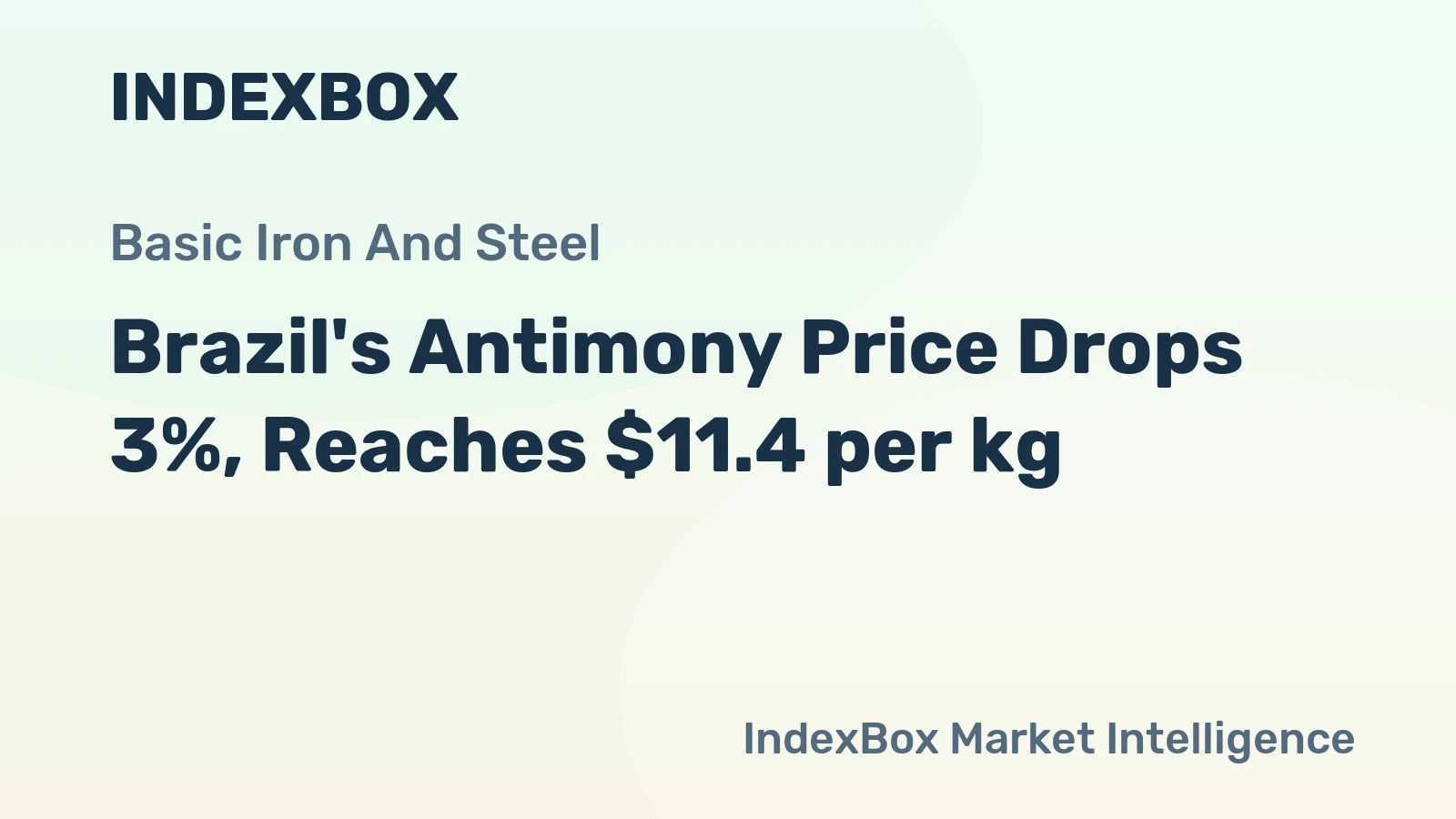 Brazil's Antimony Price Drops 3%, Reaches $11.4 per kg