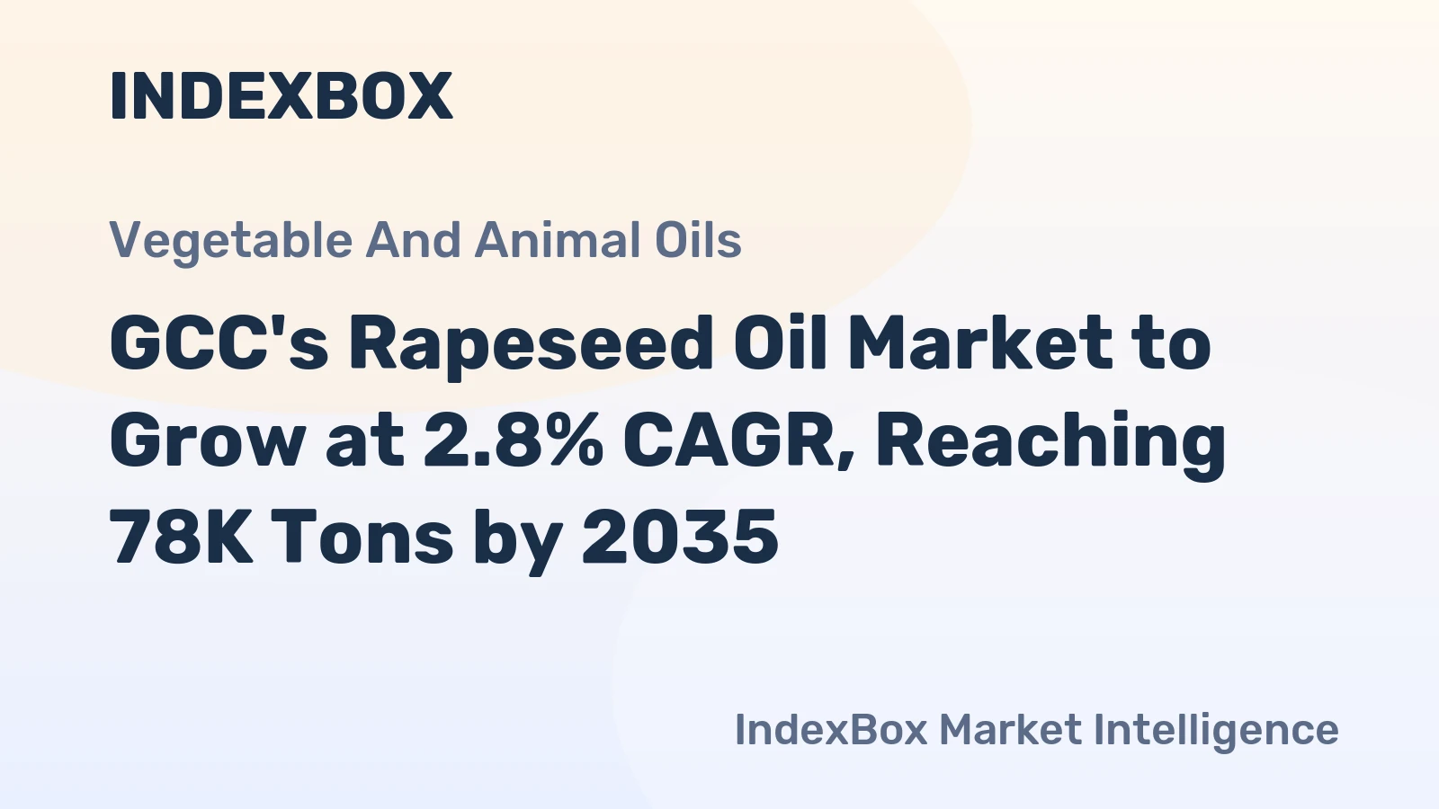 GCC's Rapeseed Oil Market to Grow at 2.8% CAGR, Reaching 78K Tons by 2035