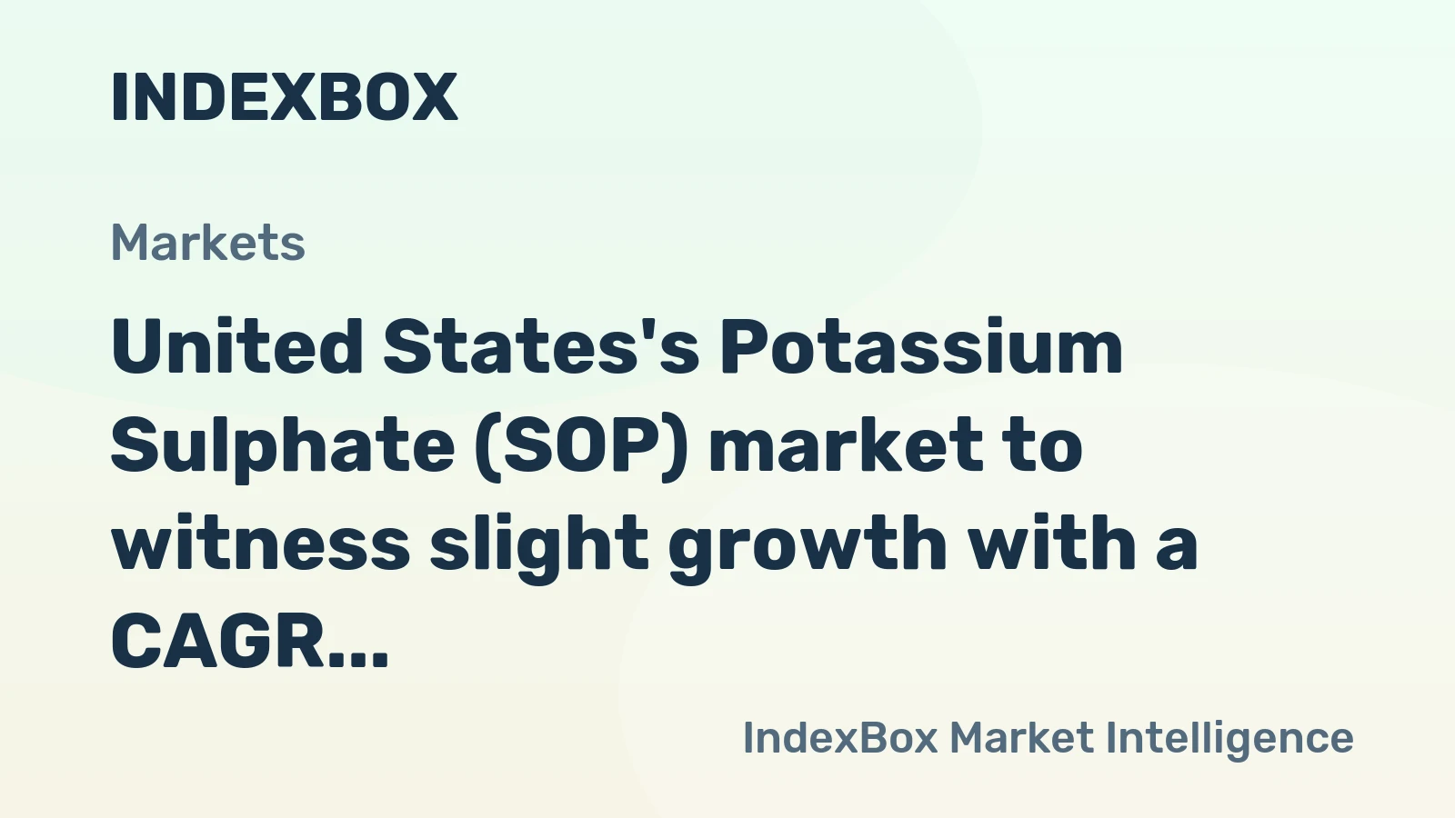 United States's Potassium Sulphate (SOP) market to witness slight growth with a CAGR of +0.1% over the next decade