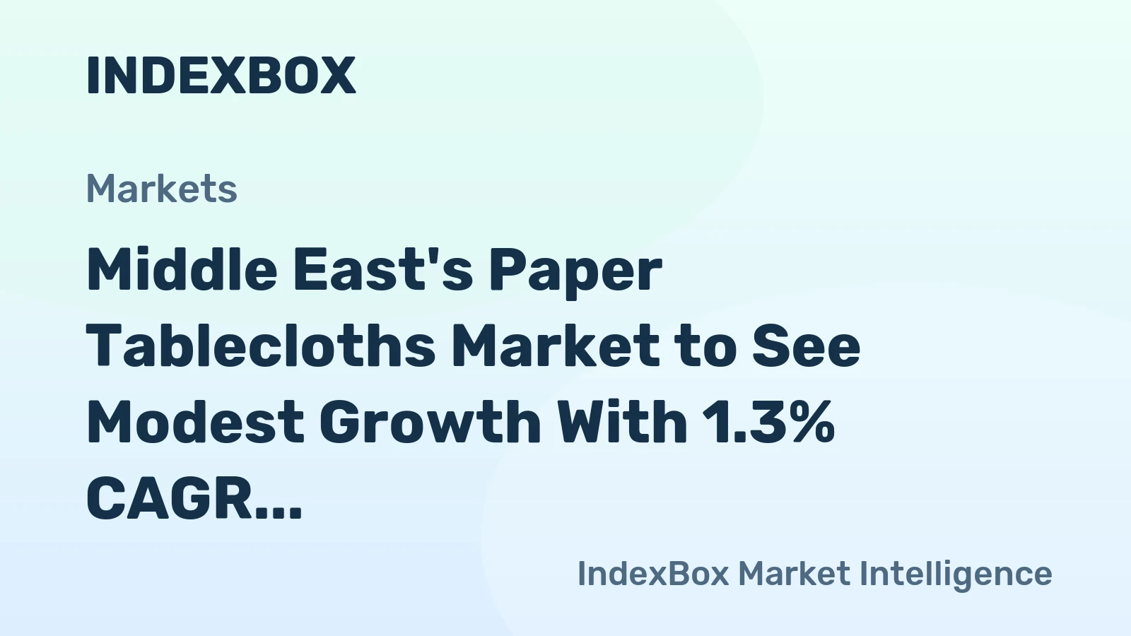 Middle East's Paper Tablecloths Market to See Modest Growth With 1.3% CAGR in Value