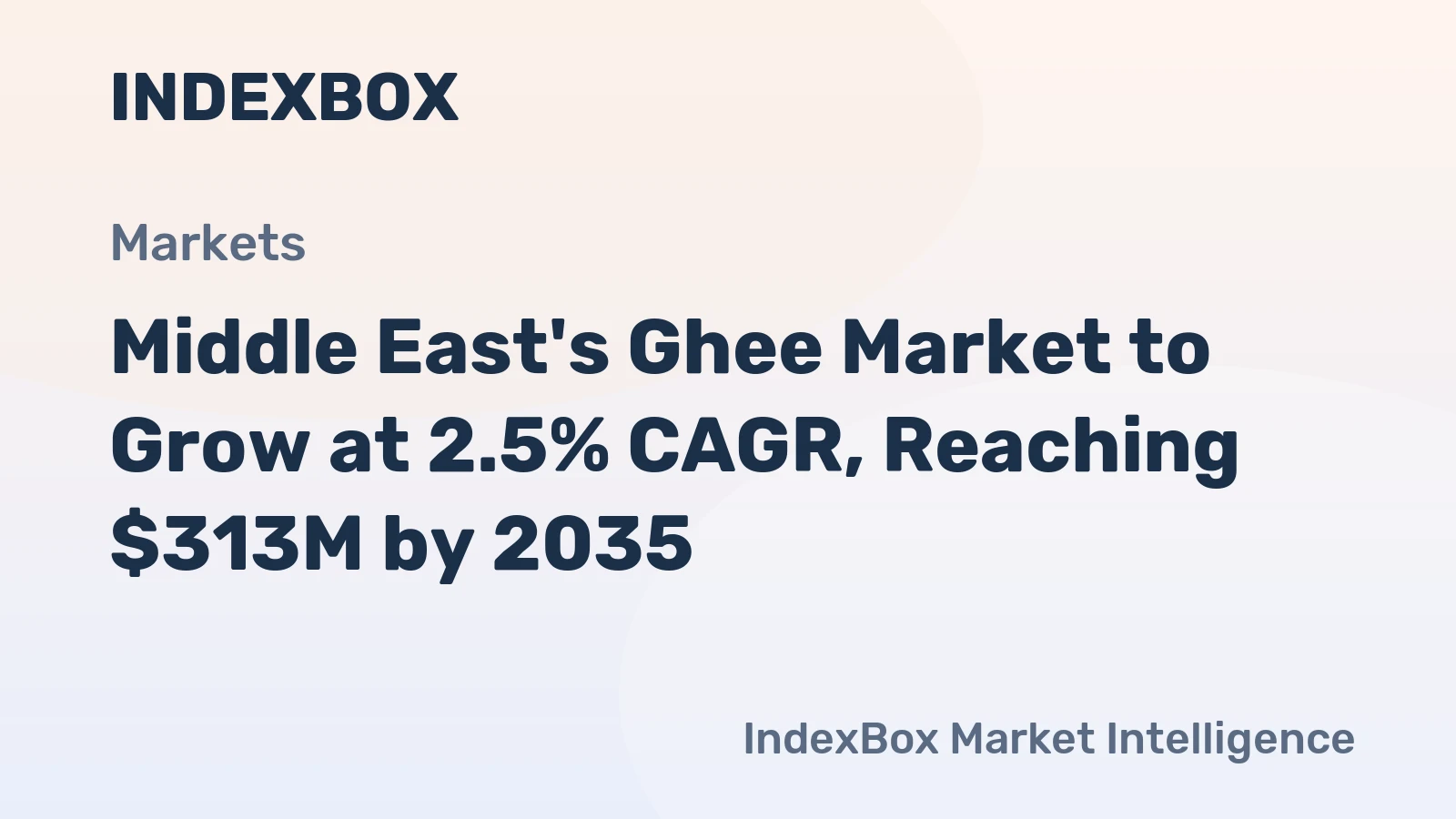 Middle East's Ghee Market to Grow at 2.5% CAGR, Reaching $313M by 2035