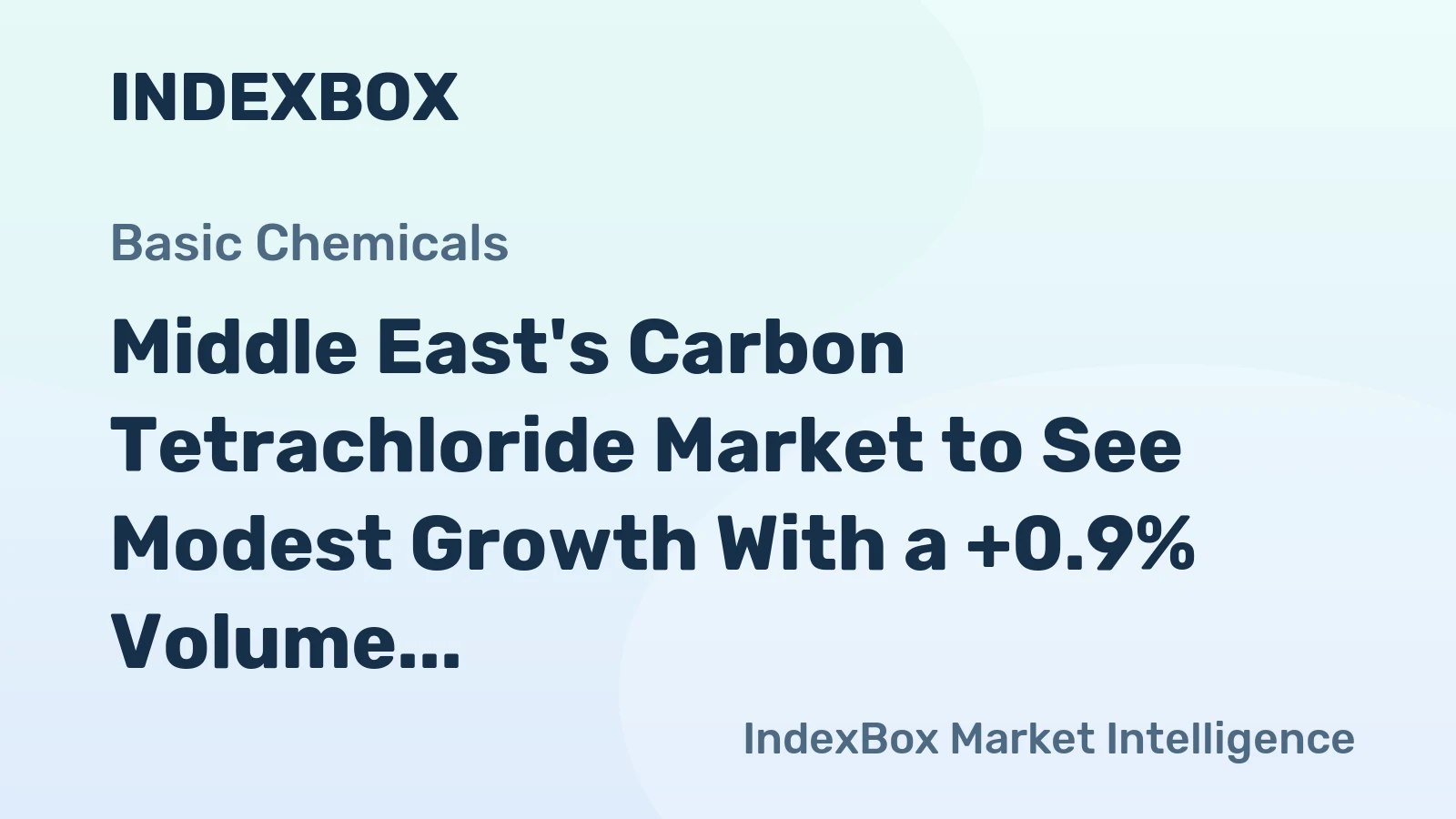 Middle East's Carbon Tetrachloride Market to See Modest Growth With a +0.9% Volume CAGR Through 2035