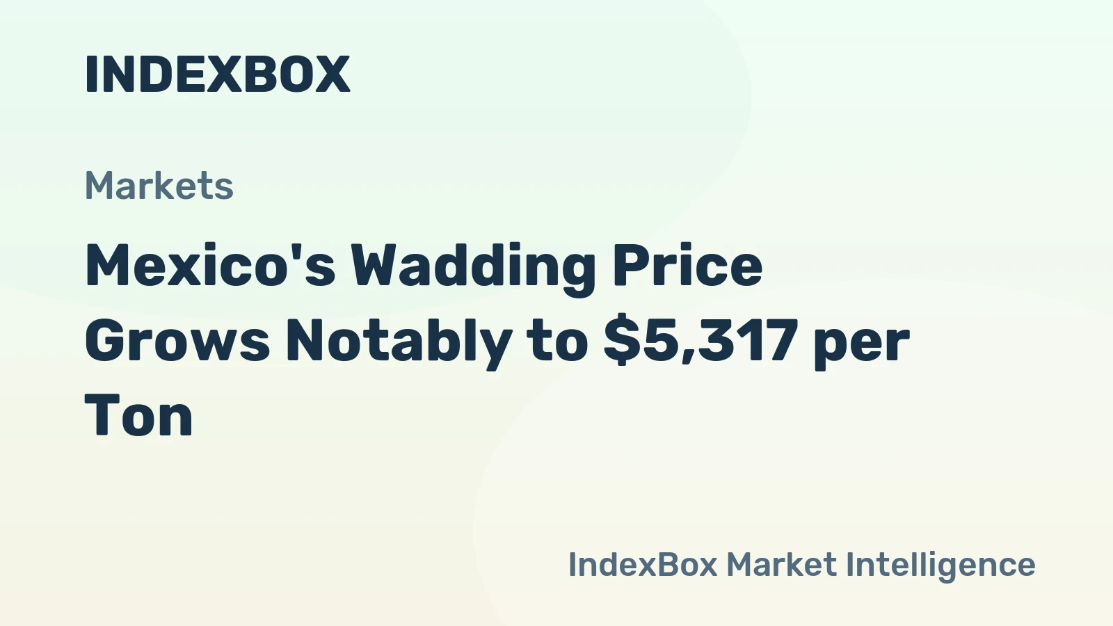 Mexico's Wadding Price Grows Notably to $5,317 per Ton