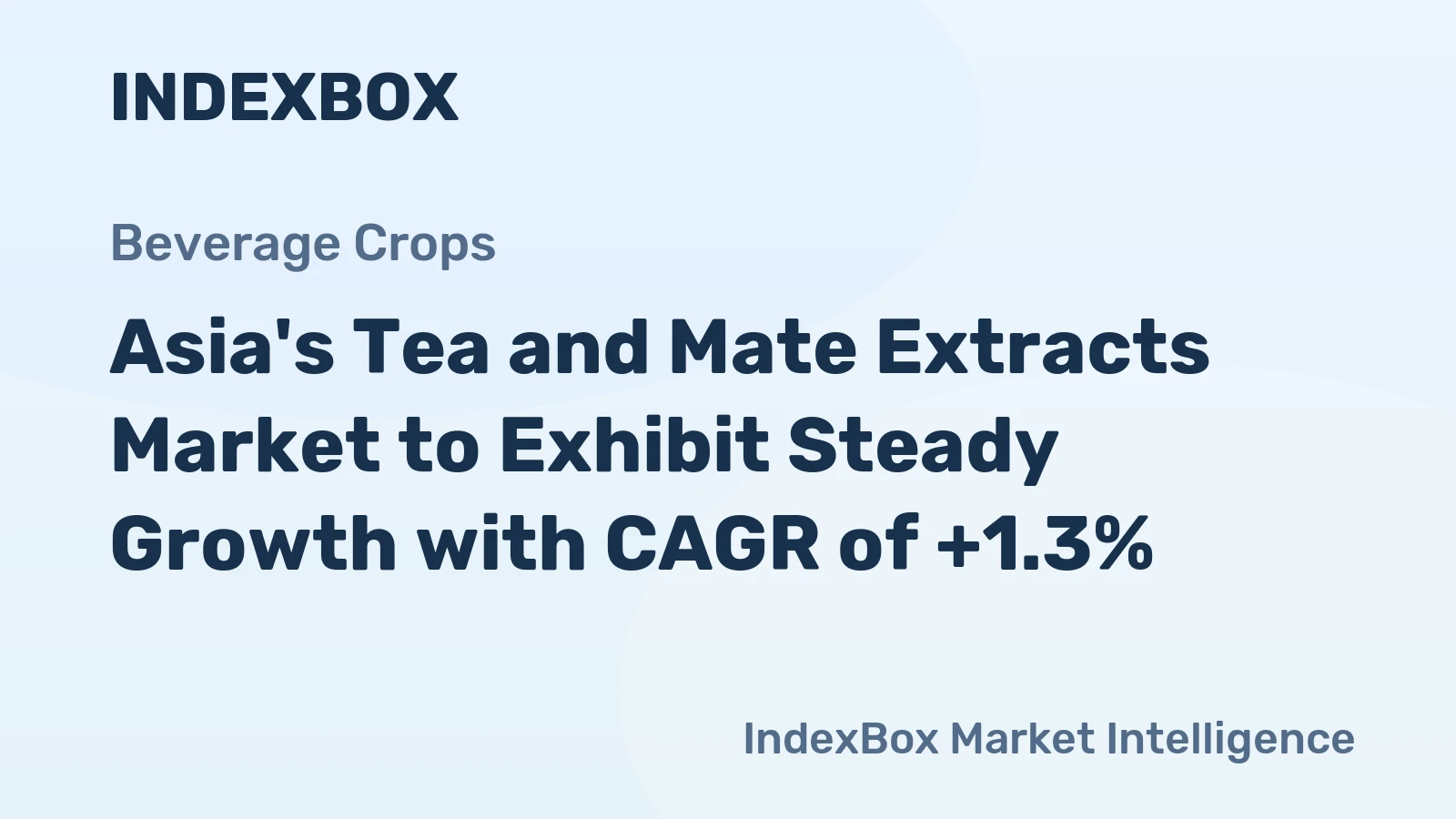 Asia's Tea and Mate Extracts Market to Exhibit Steady Growth with CAGR of +1.3%