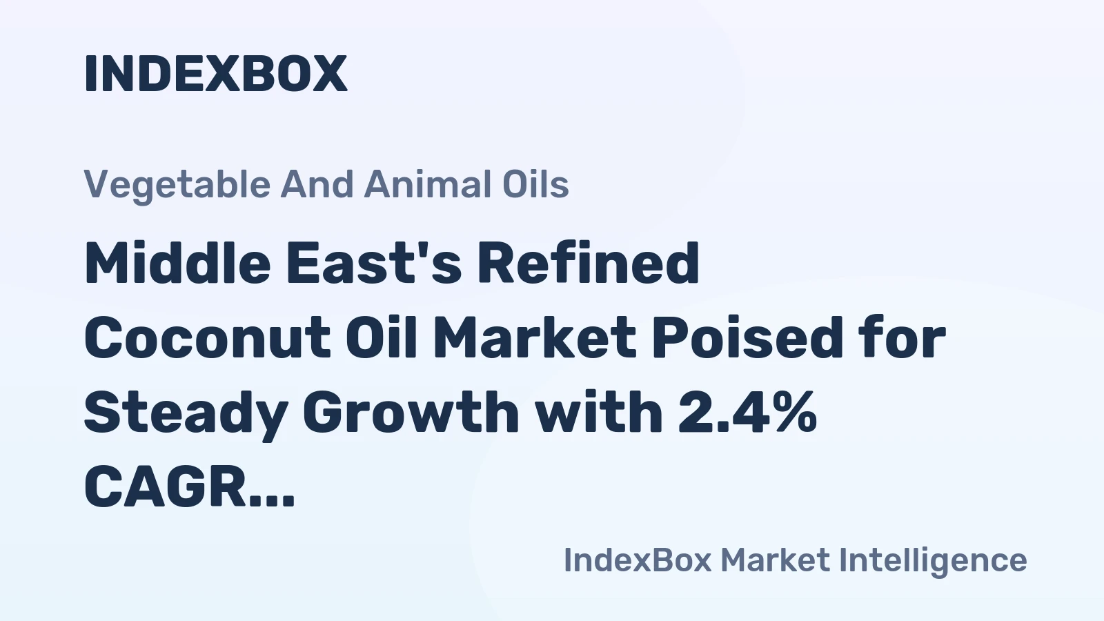 Middle East's Refined Coconut Oil Market Poised for Steady Growth with 2.4% CAGR in Value Through 2035