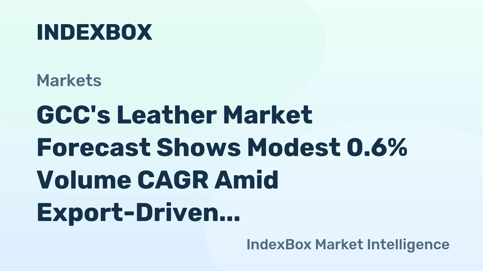 GCC's Leather Market Forecast Shows Modest 0.6% Volume CAGR Amid Export-Driven Dynamics