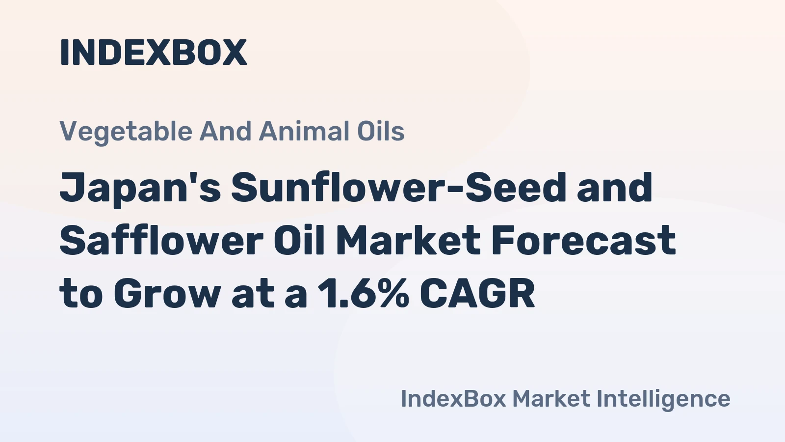 Japan's Sunflower-Seed and Safflower Oil Market Forecast to Grow at a 1.6% CAGR