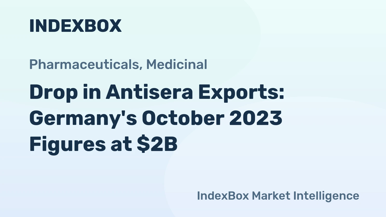 Drop in Antisera Exports: Germany's October 2023 Figures at $2B