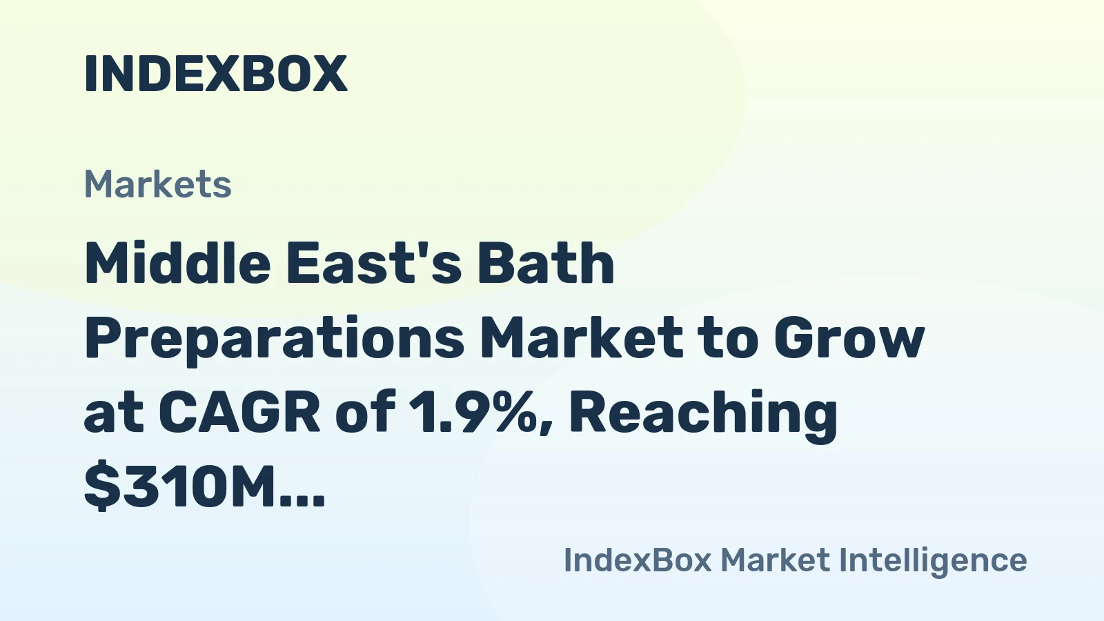 Middle East's Bath Preparations Market to Grow at CAGR of 1.9%, Reaching $310M by 2035
