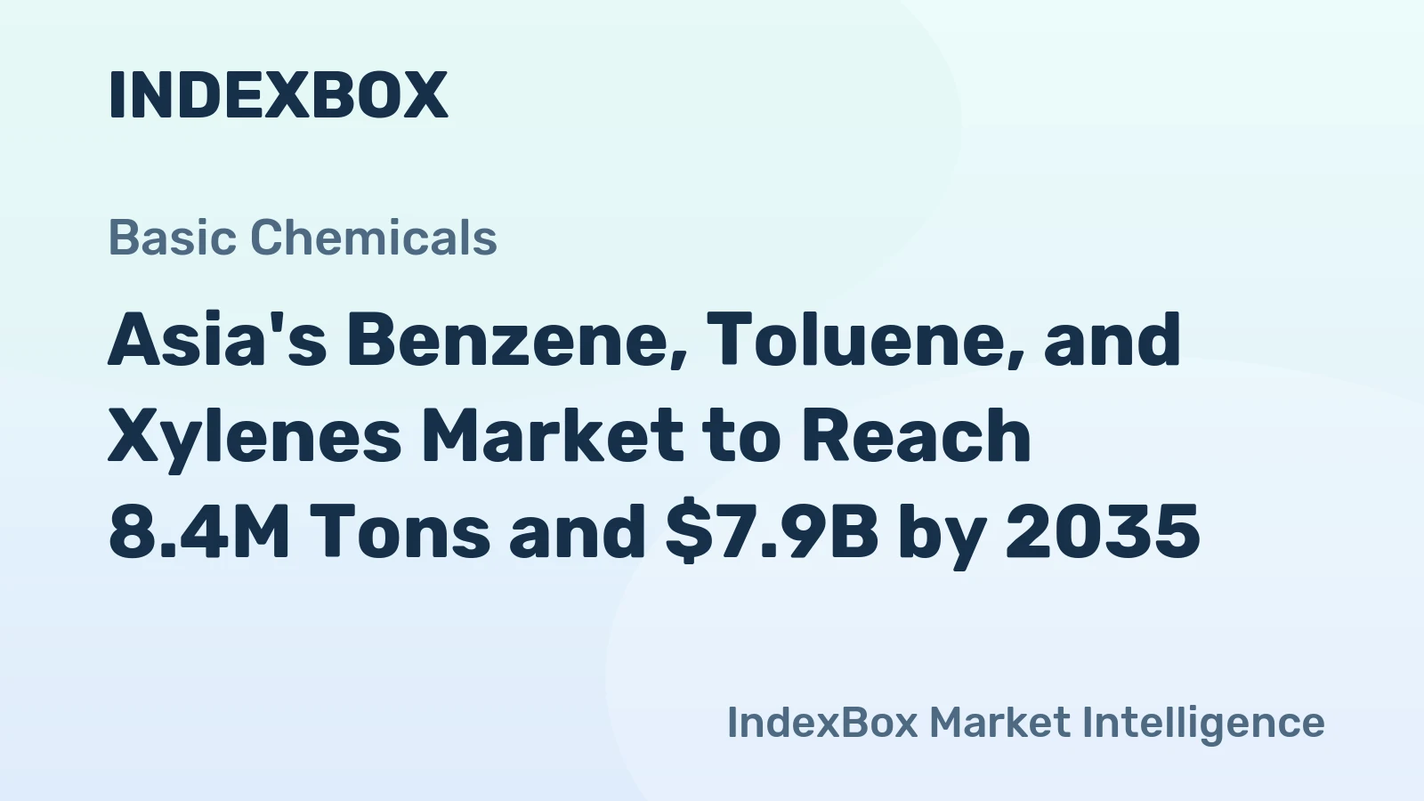 Asia's Benzene, Toluene, and Xylenes Market to Reach 8.4M Tons and $7.9B by 2035