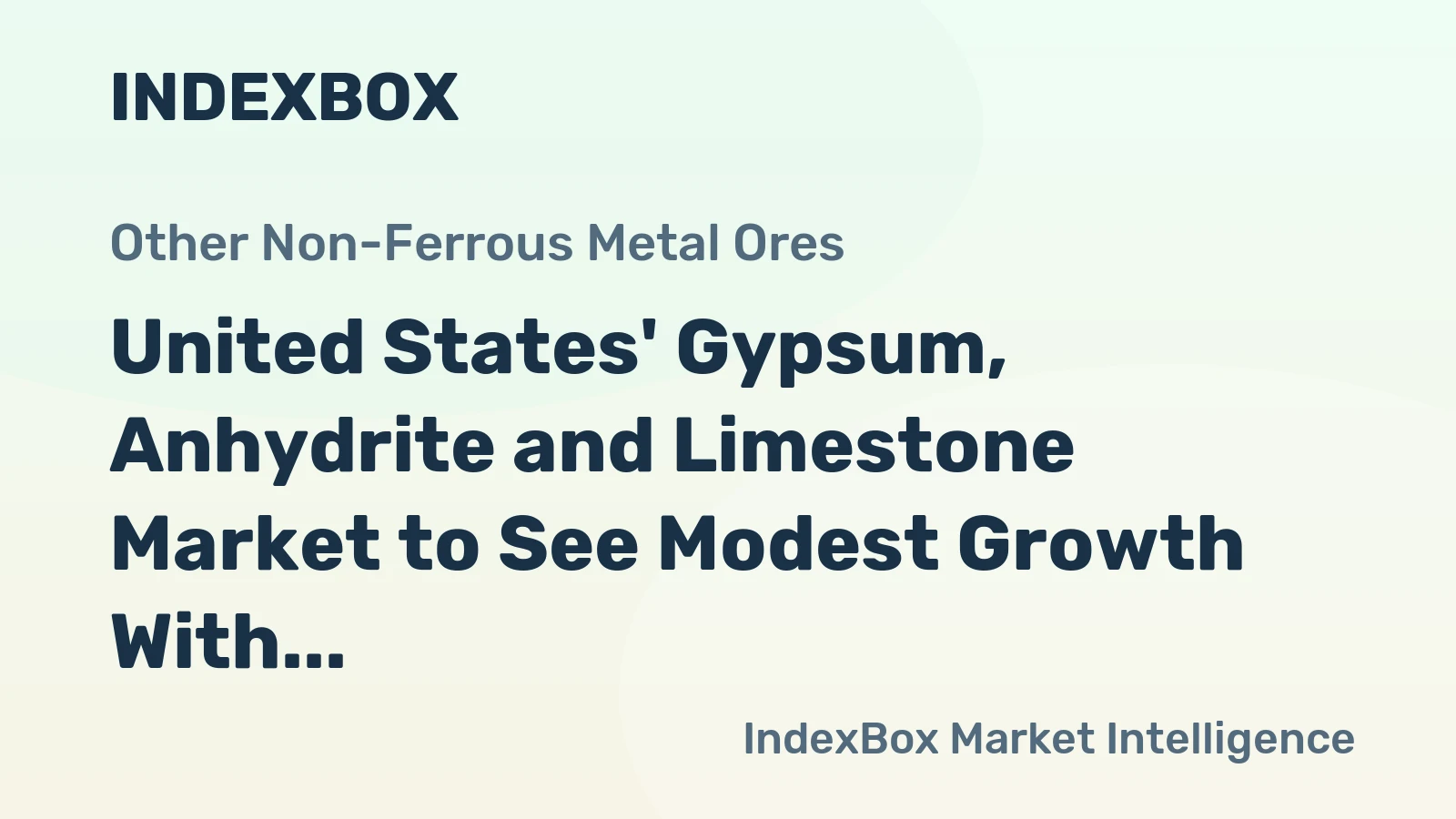 United States' Gypsum, Anhydrite and Limestone Market to See Modest Growth With a +0.9% CAGR Through 2035