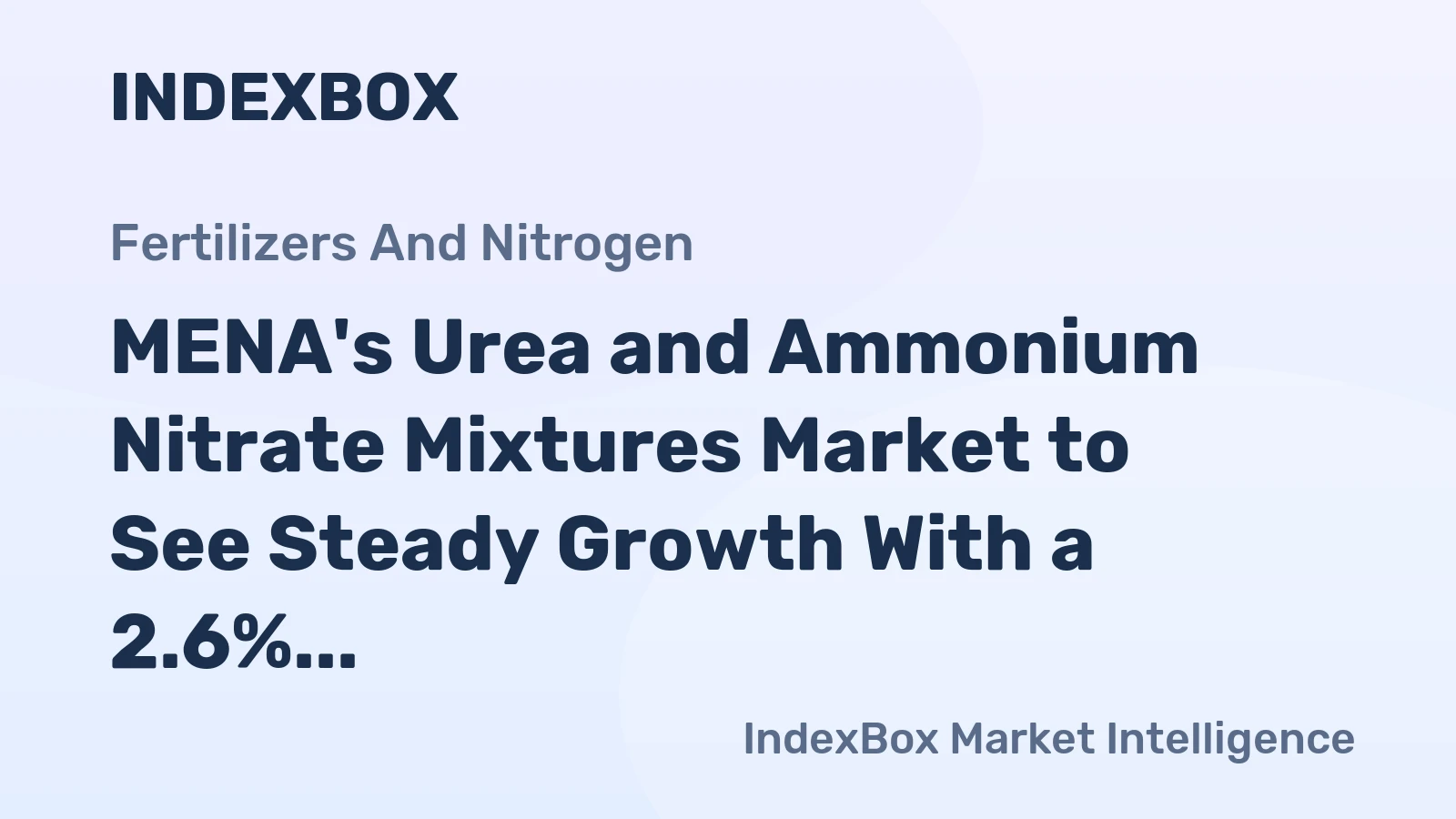 MENA's Urea and Ammonium Nitrate Mixtures Market to See Steady Growth With a 2.6% CAGR Through 2035